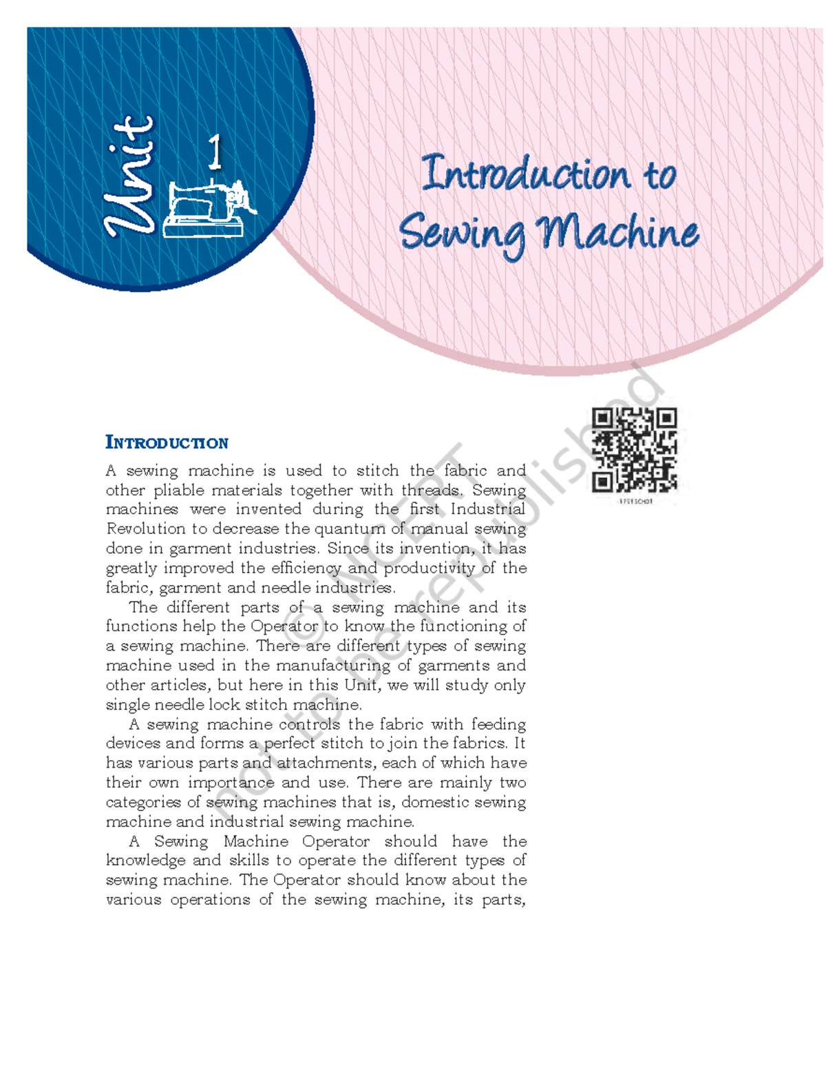 Swing Technology - wdafef - IntroductIon A sewing machine is used to ...