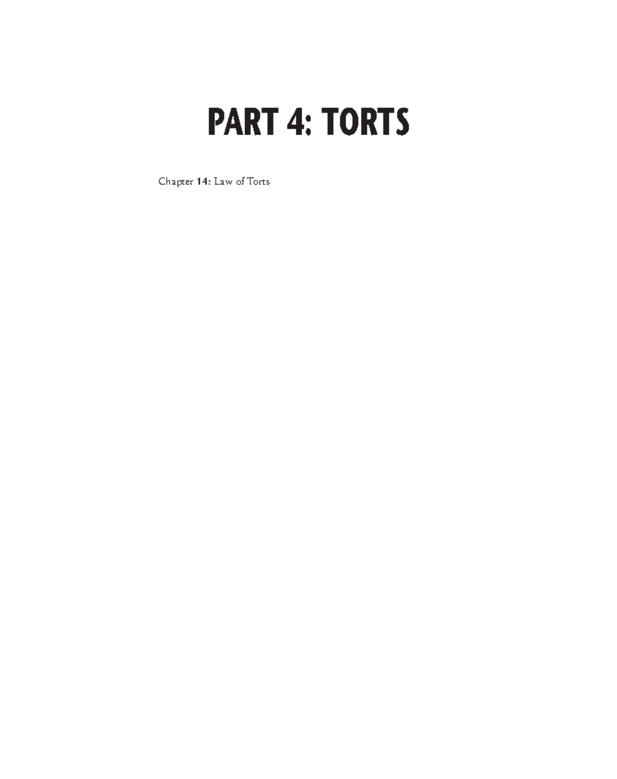 Q2. Chapter 4 - PART 4: TORTS Chapter 14: Law of Torts Part 4: Torts 324 Comparing tort with ...