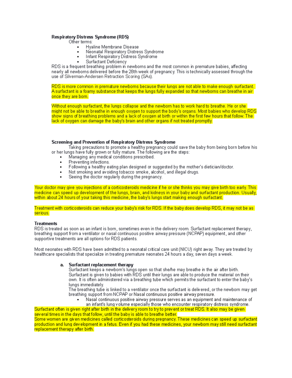 Respiratory Distress Syndrome - This is technically assessed through ...