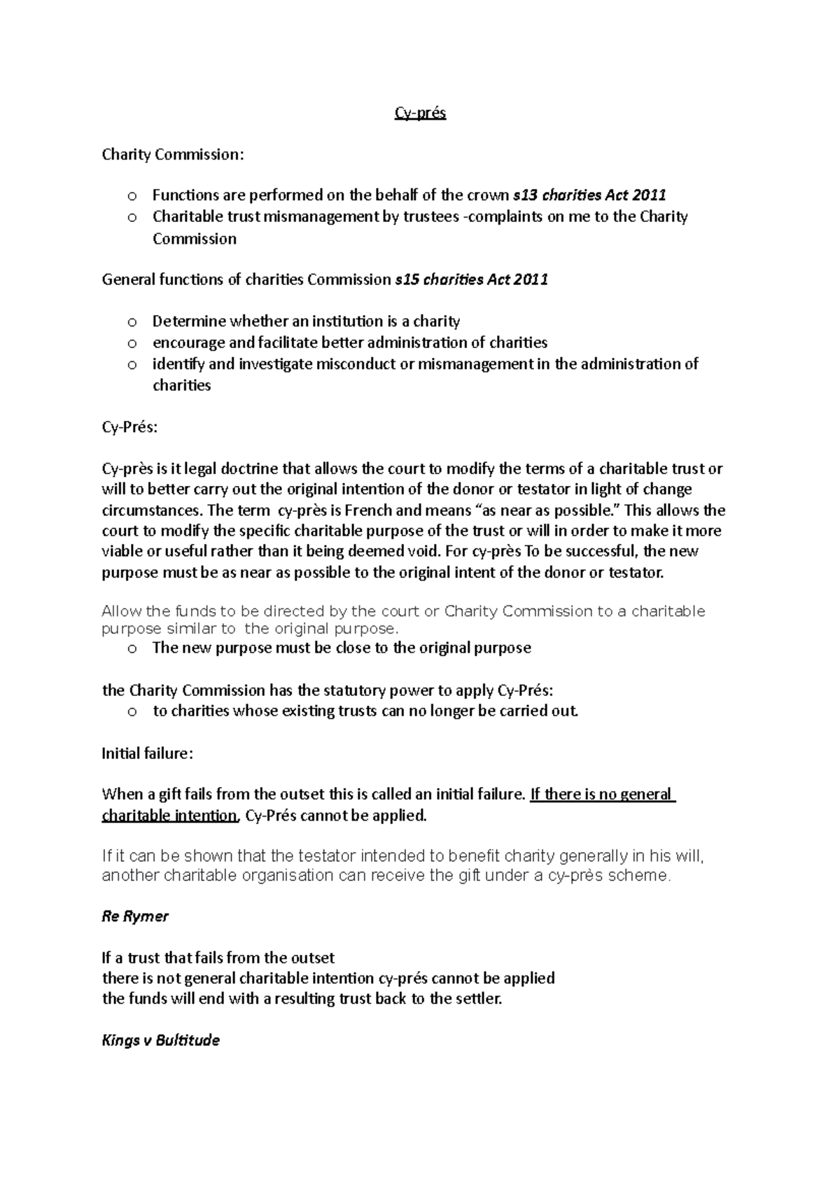 Cy-près - Lecture notes on the definition and application of cy-près ...