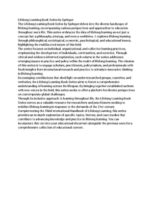 The Importance of Lifelong Learning - The Importance of Lifelong ...