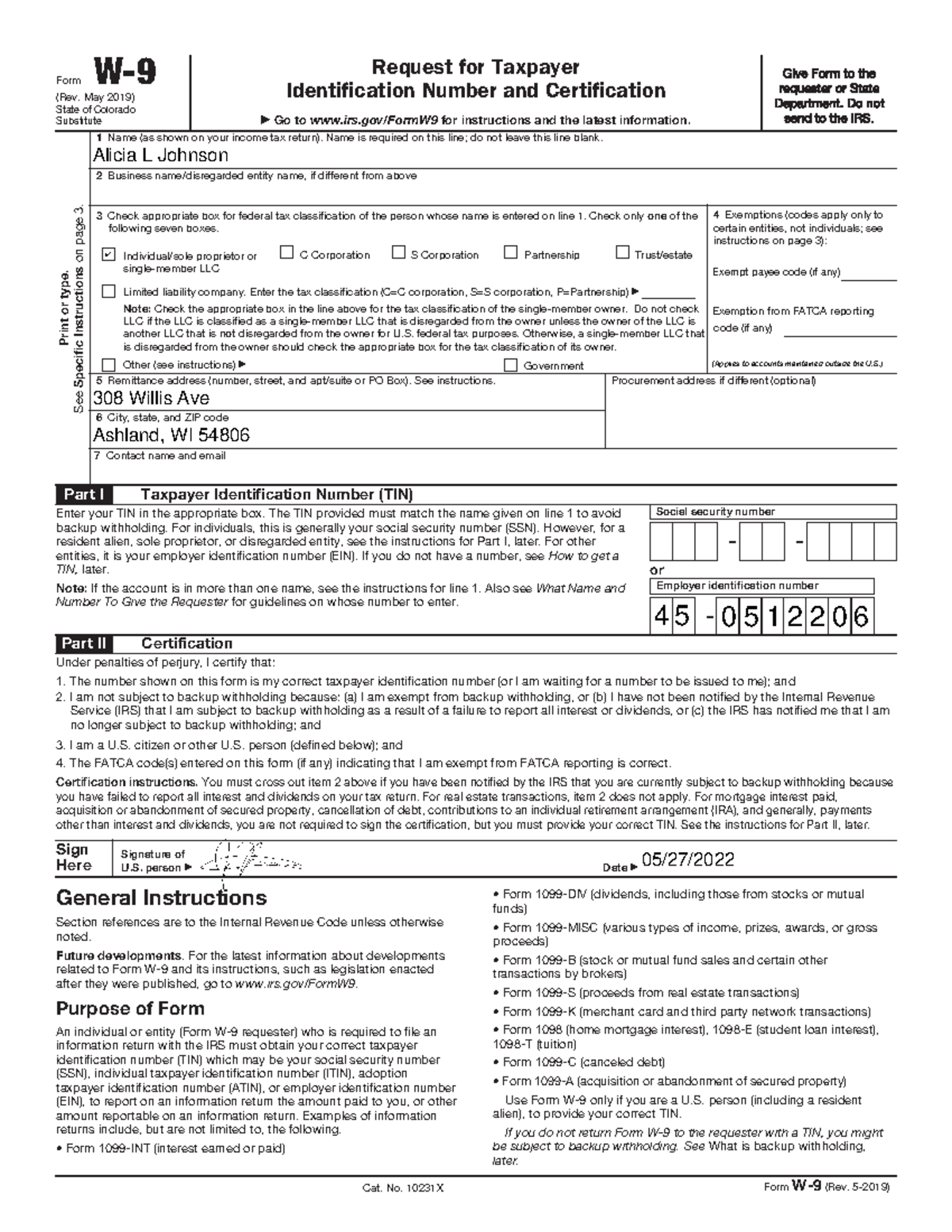 995343 State Form - W9 - SUMMARY - Form W- (Rev. May 2019) State of ...