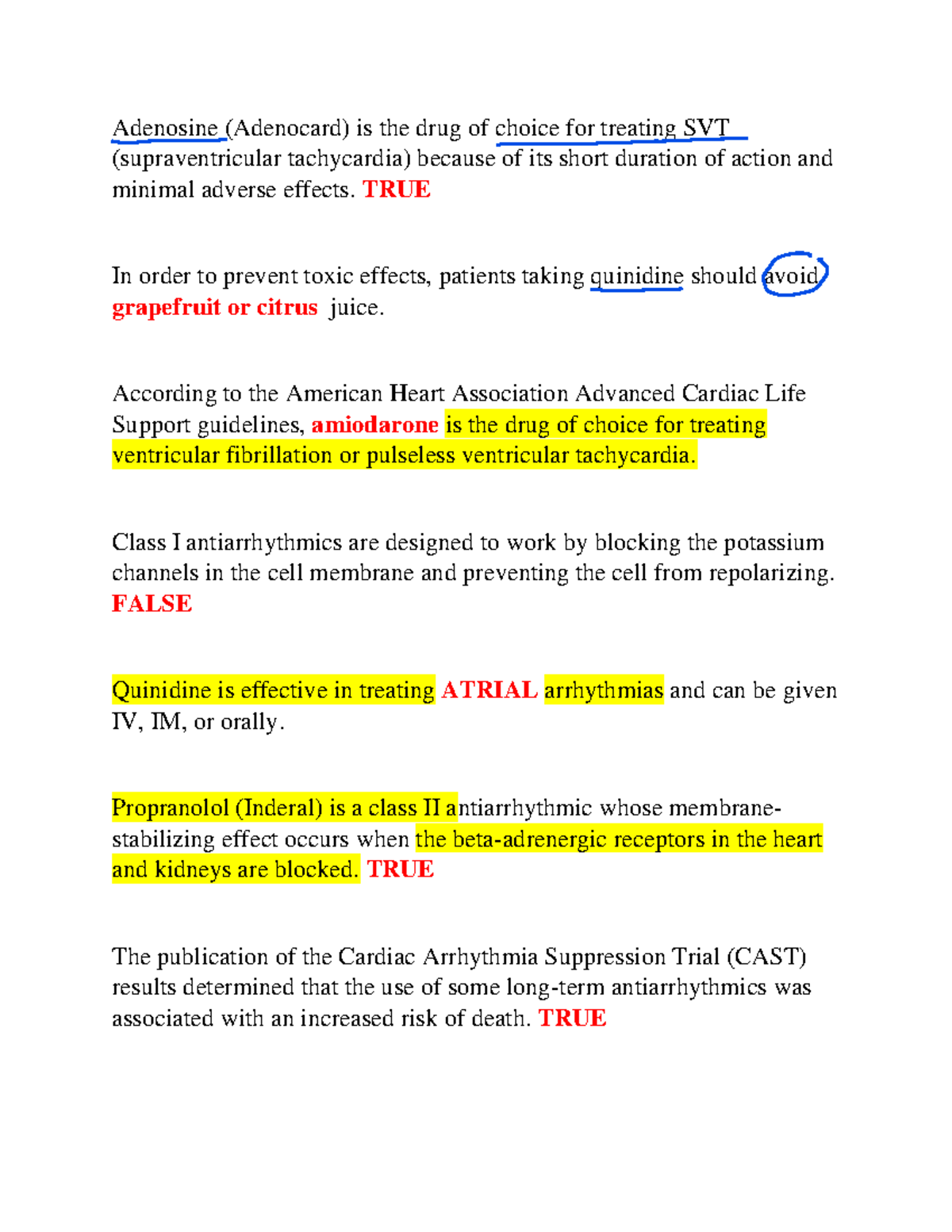Chapter 45 preup - course point chap 45 - Adenosine (Adenocard) is the ...