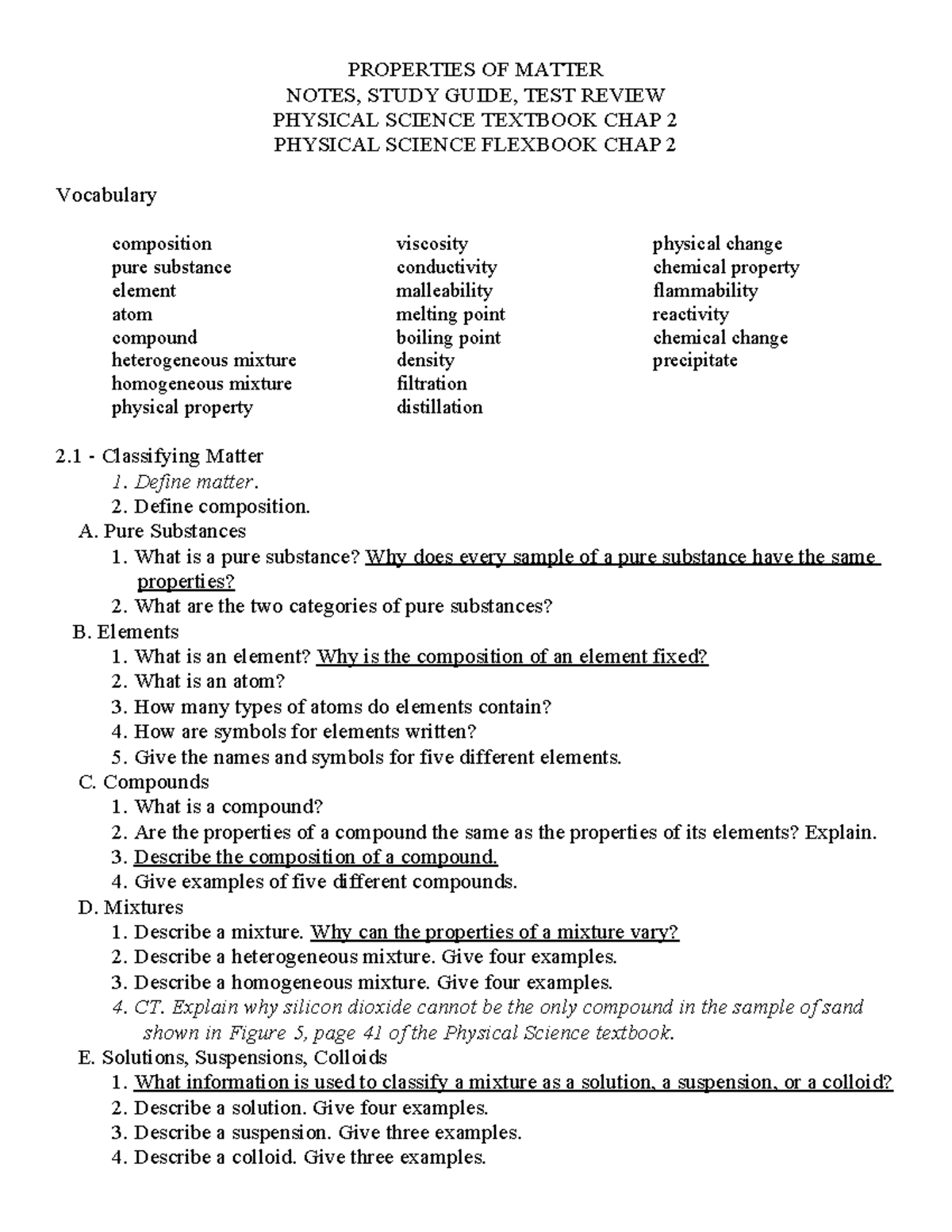 1 - This is a study guide to the 1.2 final in honors physical science ...