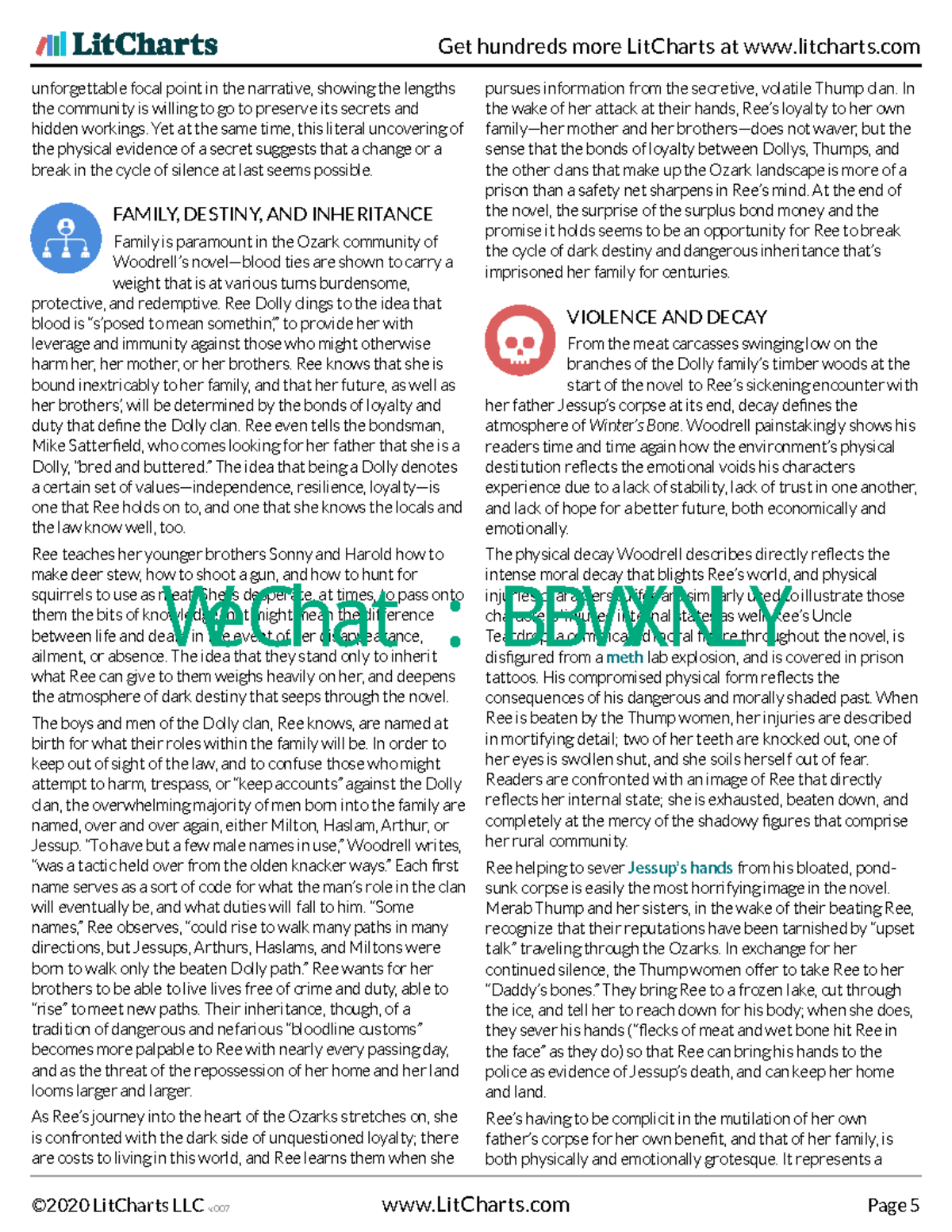 Winters-Bone-Lit Chart 5 - unforgettable focal point in the narrative ...