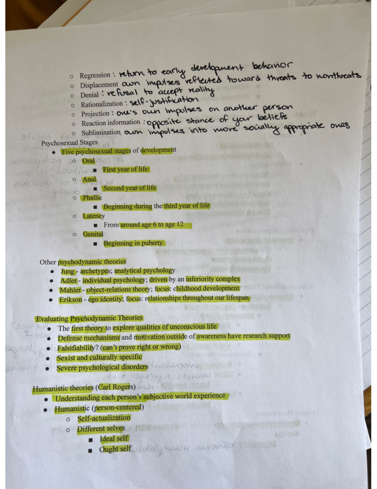 Psychology of Abnormal Behavior Study Notes - Regression : return to ...