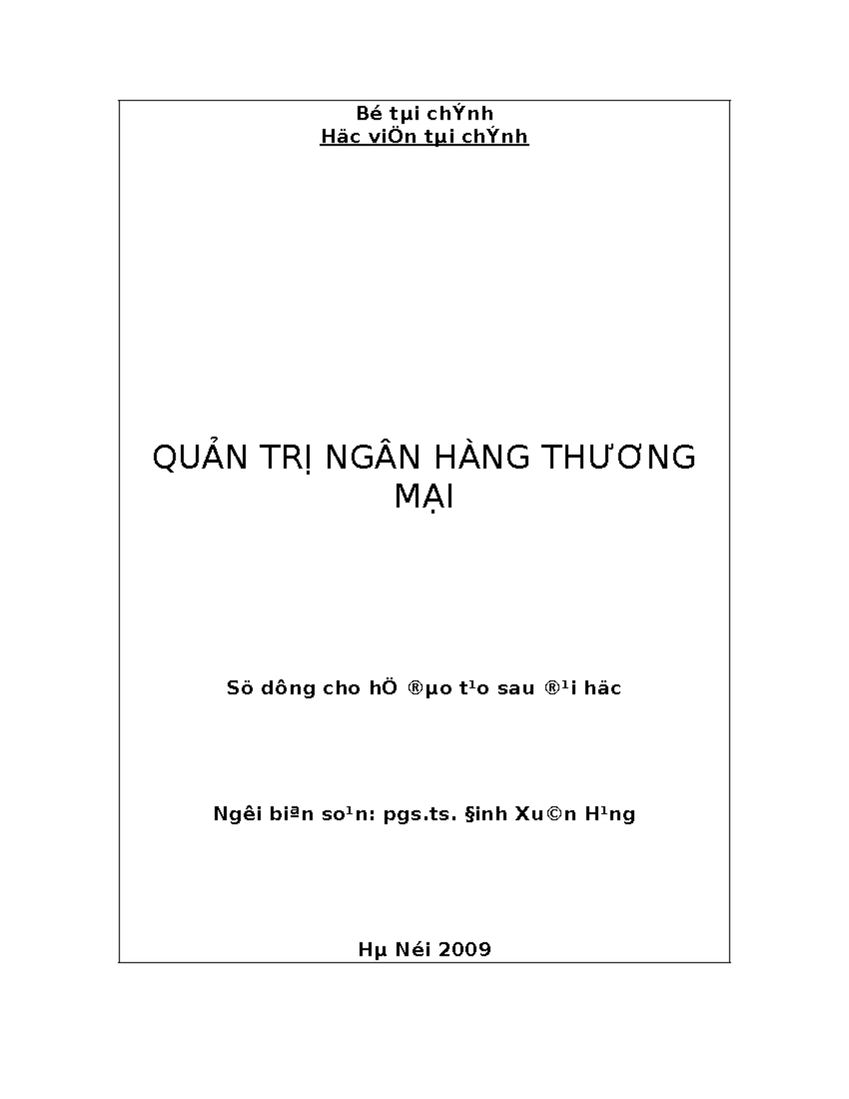 QUAN TRI NGAN HANG THUONG MAI - Bé tμi chÝnh Häc viÖn tμi chÝnh QUẢN ...
