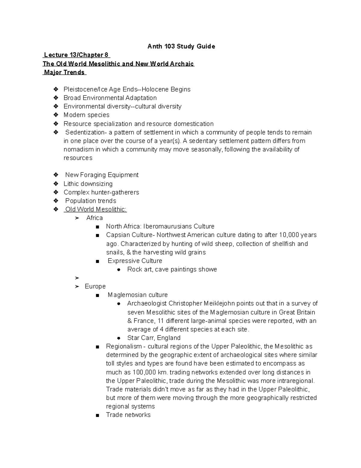 ANTH 103 Study Guide - Anth 103 Study Guide Lecture 13/Chapter 8 The ...