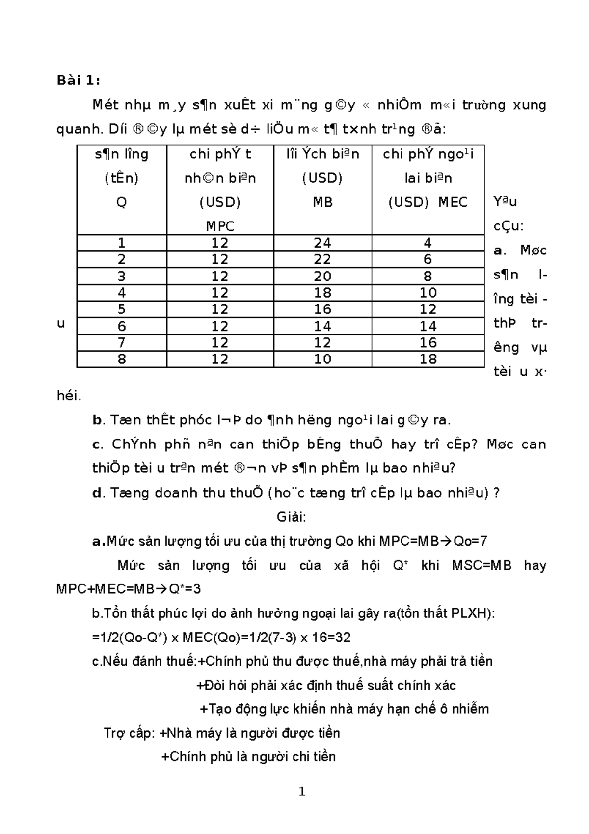 Li gii 12 bai ktcc DOC - KTTC 1 - Bài 1: Mét nhμ m ̧y s¶n xuÊt xi m ̈ng g©y « nhiÔm m«i trường ...