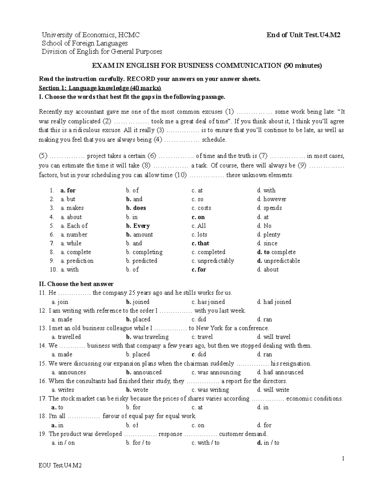 End-of-Unit Test 4 - Lecture notes rgea - University of Economics, HCMC ...