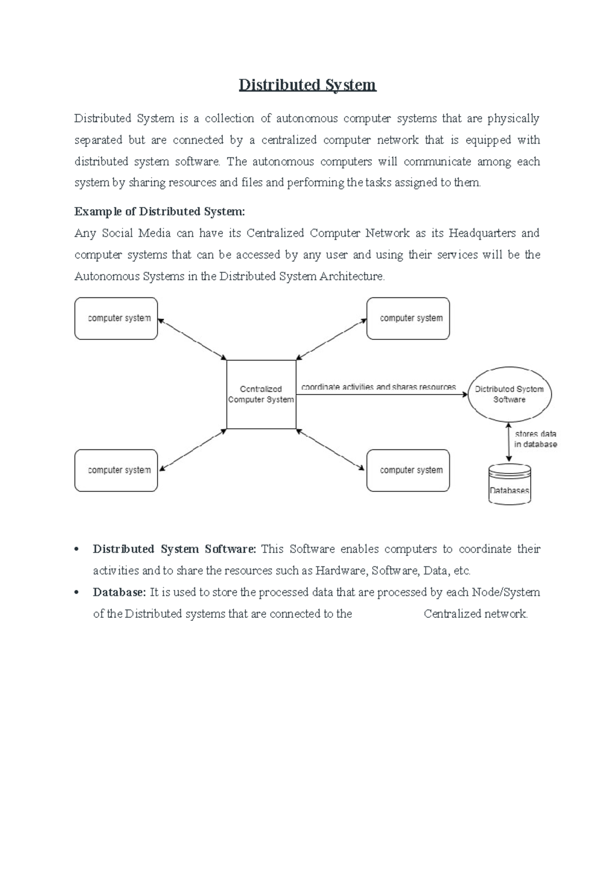 Unit 3 DS - Data structures - Distributed System Distributed System is a collection of ...