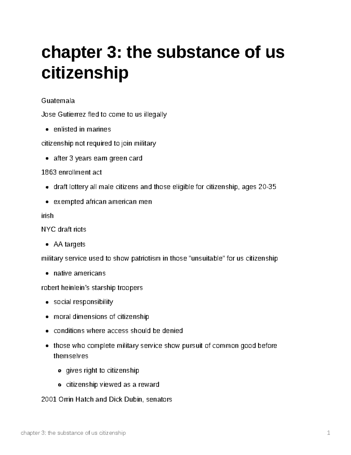 Chapter 3: The Substance of US Citizenship - chapter 3: the substance ...