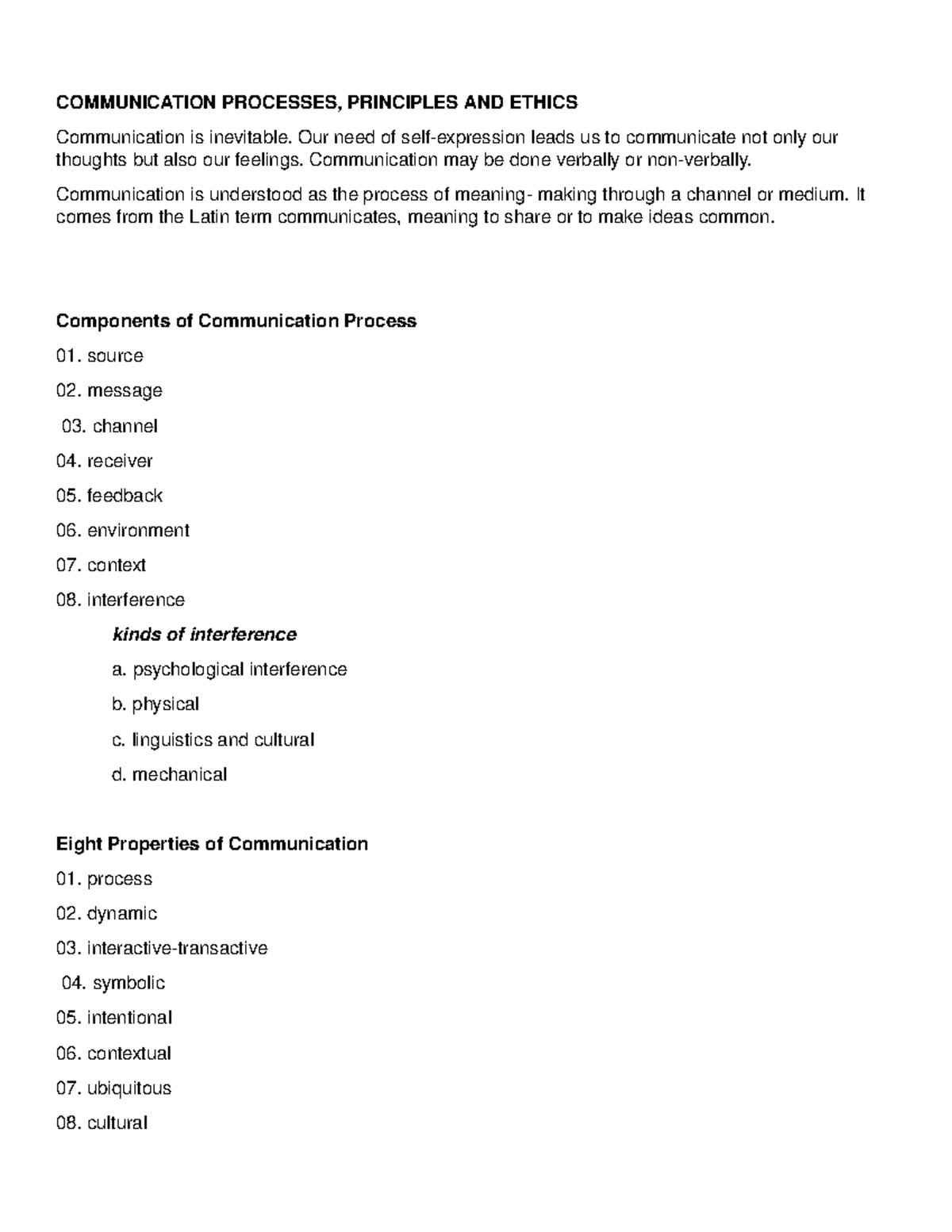 GE 3 - Purposive Communication - COMMUNICATION PROCESSES, PRINCIPLES ...