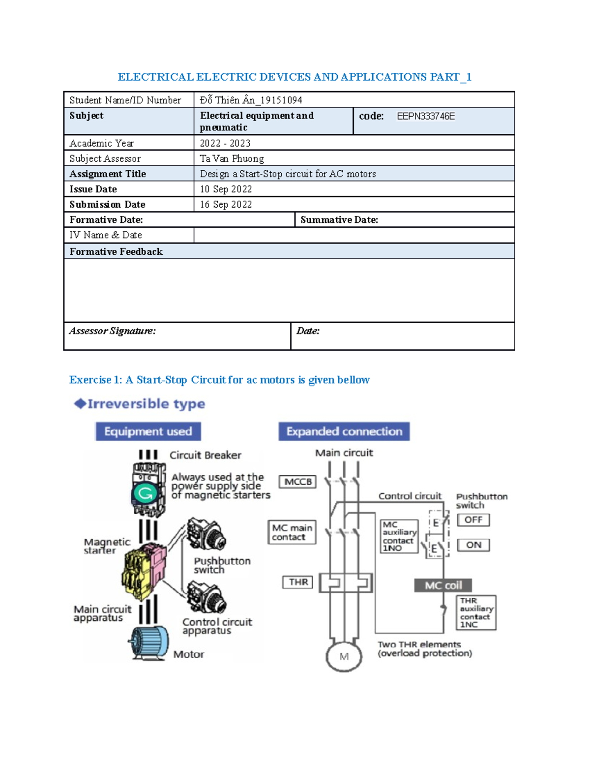 Report Electrical Electric Devices and Applications EEPE 221EEQU333746 ...