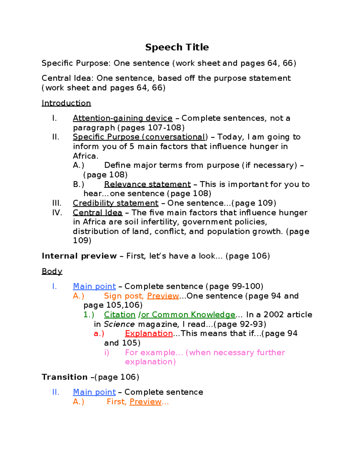 2020 Informative-Color Template - Speech Title Specific Purpose: One ...