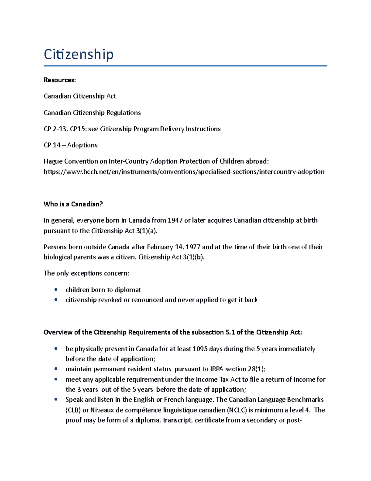 Citizenship Handout - Grade: a - Citizenship Resources: Canadian ...
