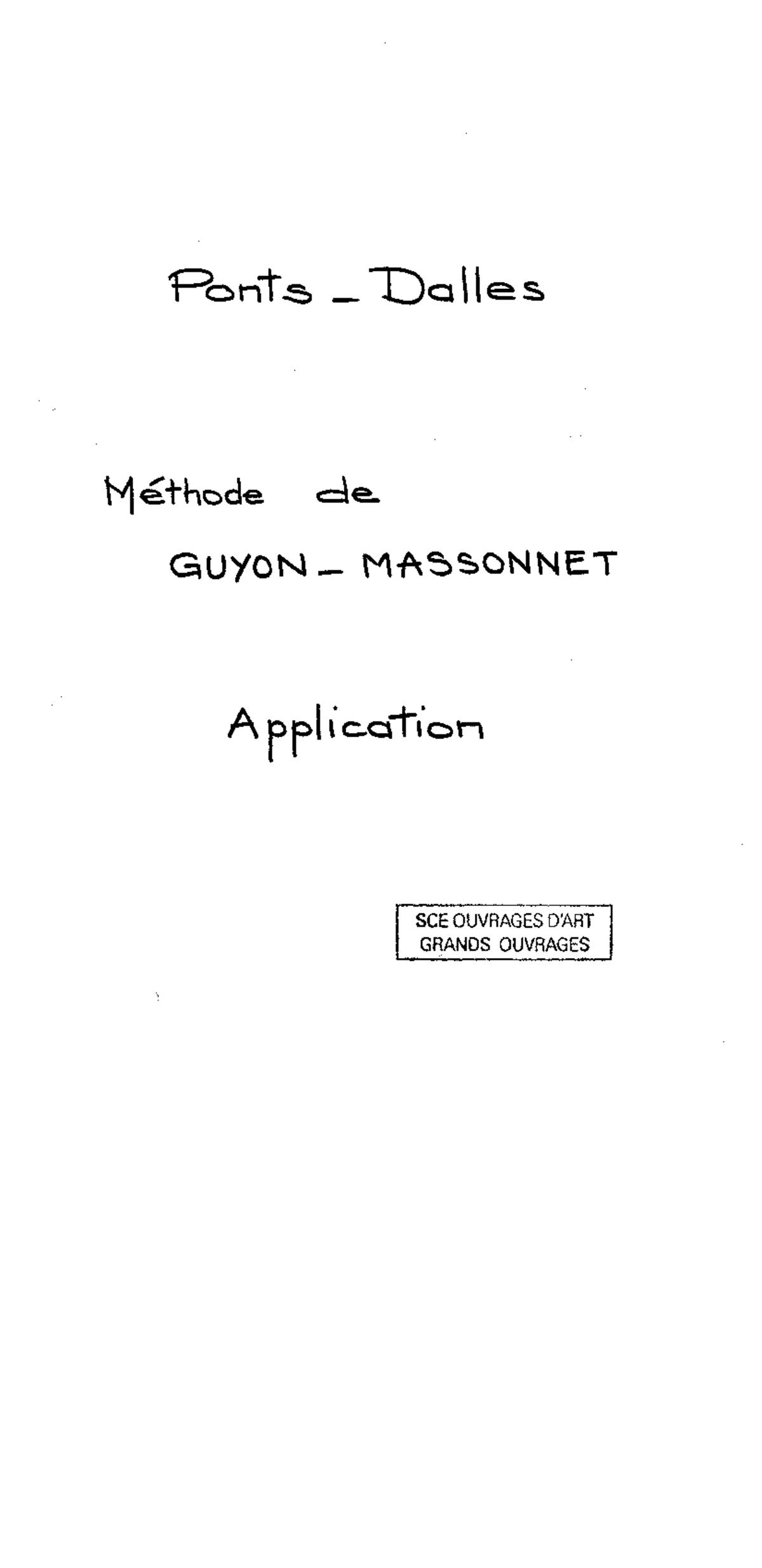 Guyon massonnet - ok ok ok - Ponts Dalles Méthode de GUYON MASSONNET Application SCE OUVRAGES ...