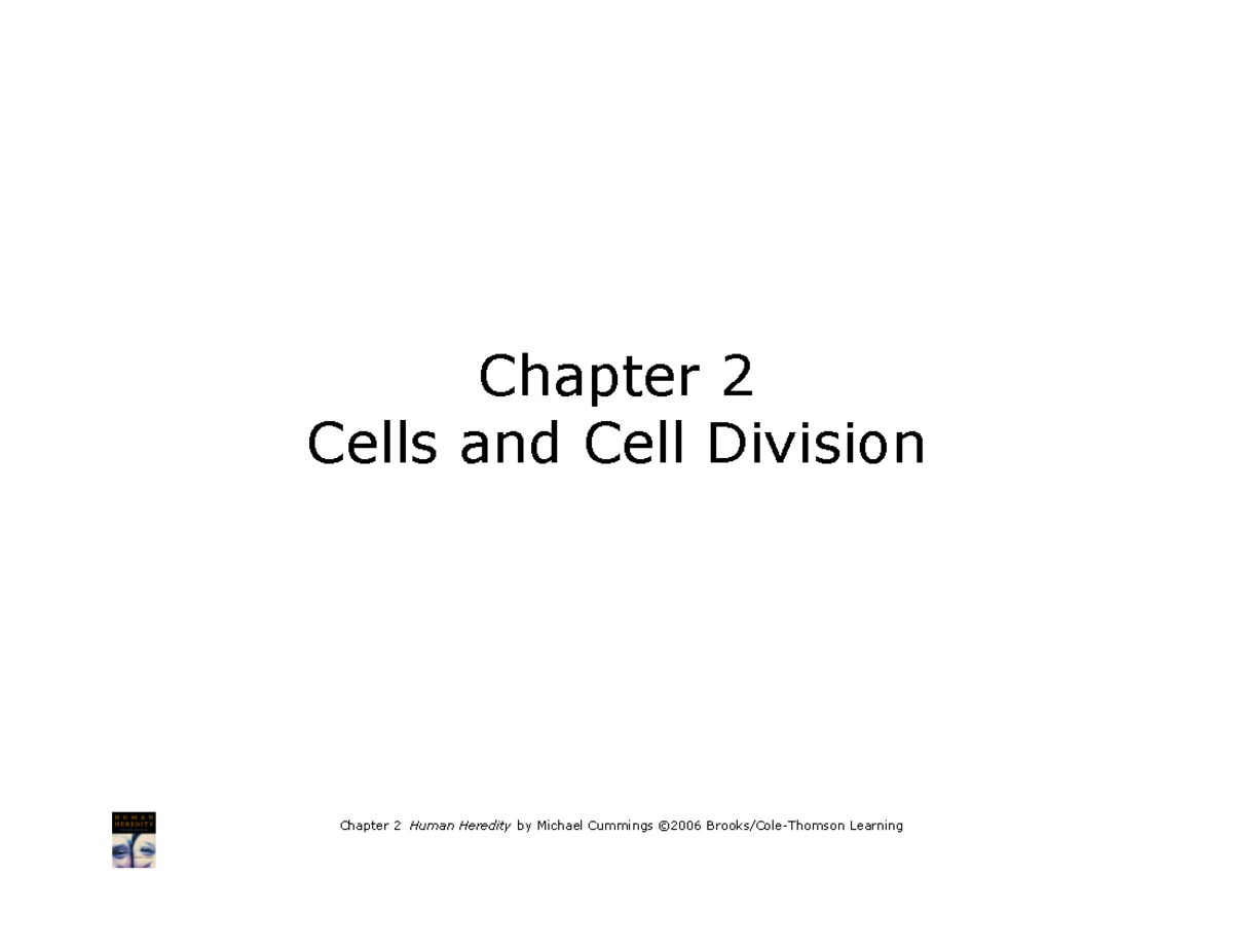 Chapter 2-1 - cells - Chapter 2 Cells and Cell Division Cells The basic ...