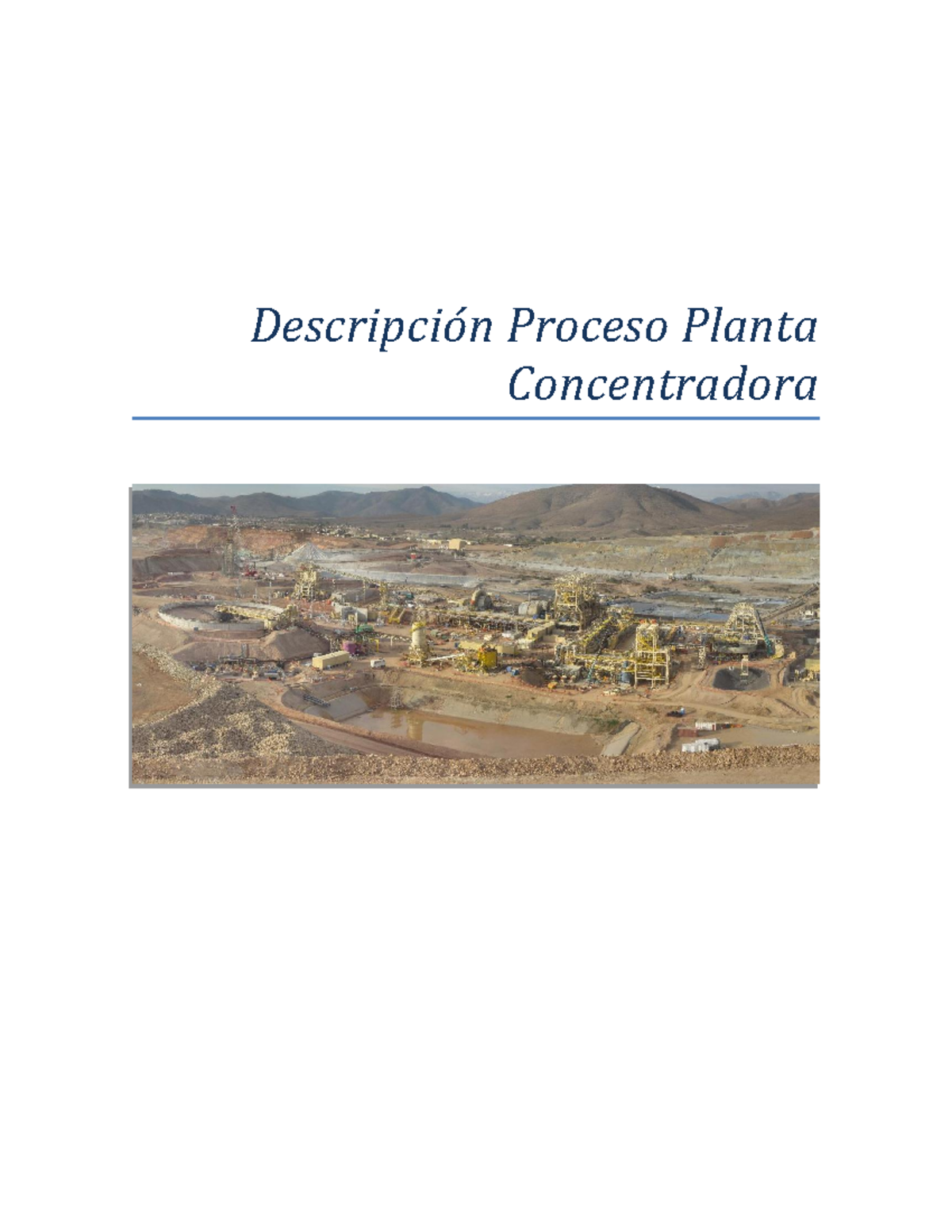 Descripción Proceso Planta Concentradora Rev 2 - Descripción Proceso ...