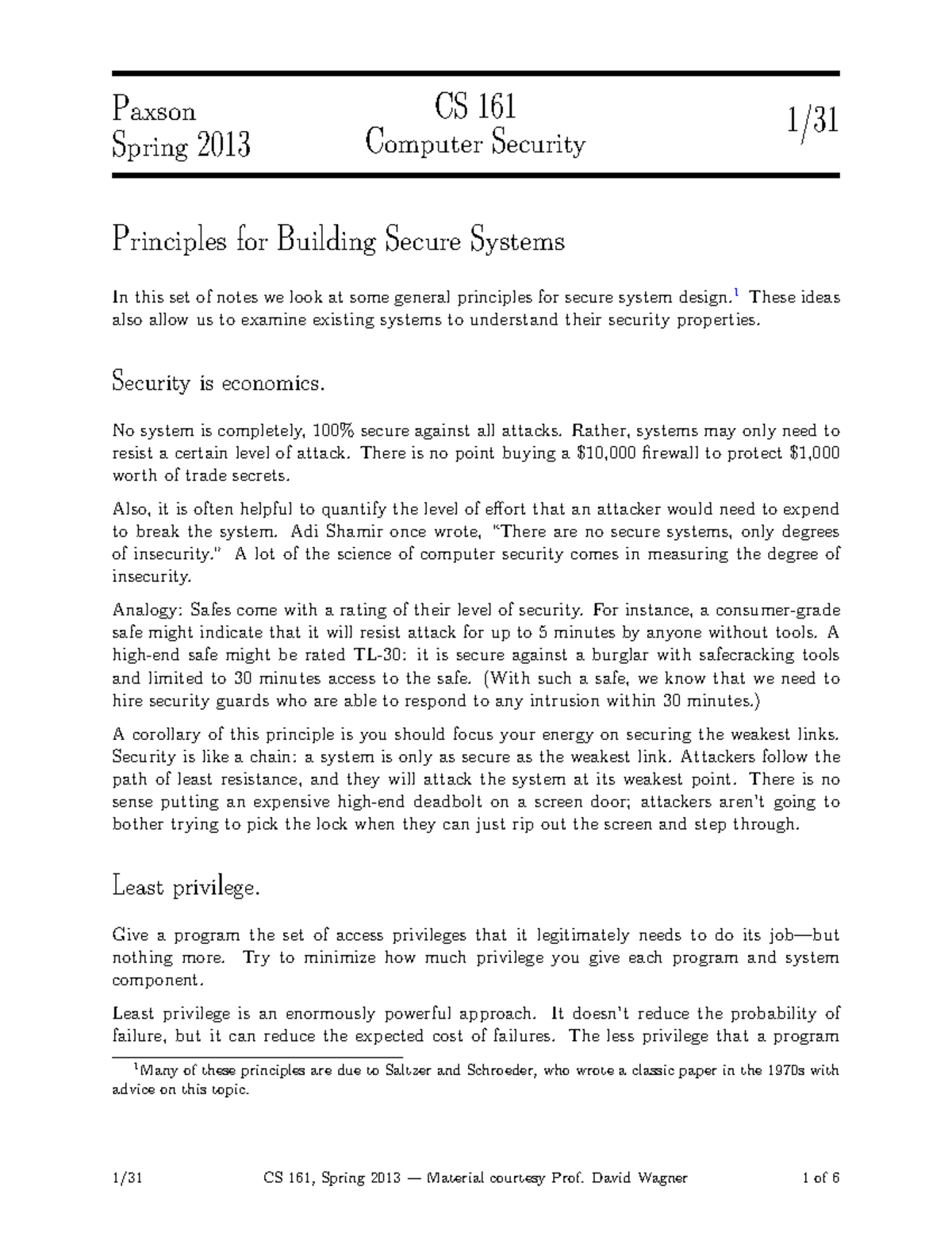 Lecture 4 notes - Paxson Spring 2013 CS 161 Computer Security 1 ...