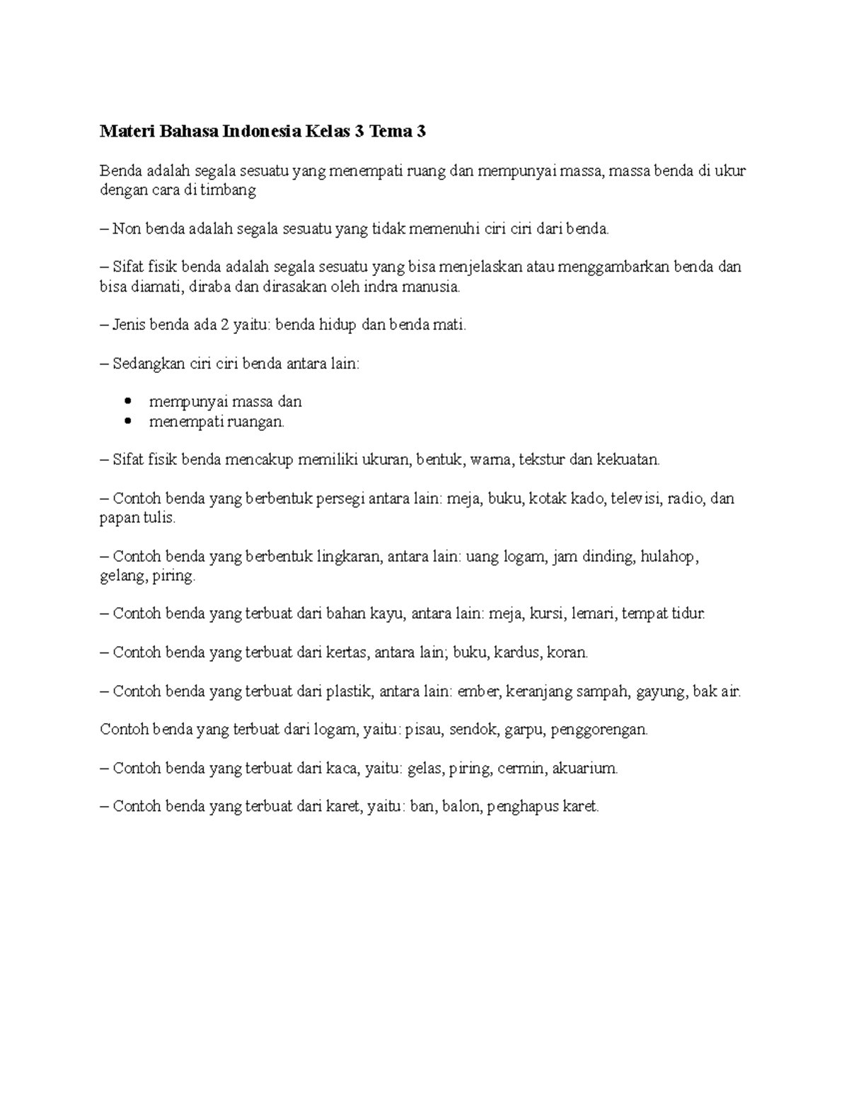 Materi Bahasa Indonesia Kelas 3 Tema 3 - Materi Bahasa Indonesia Kelas ...