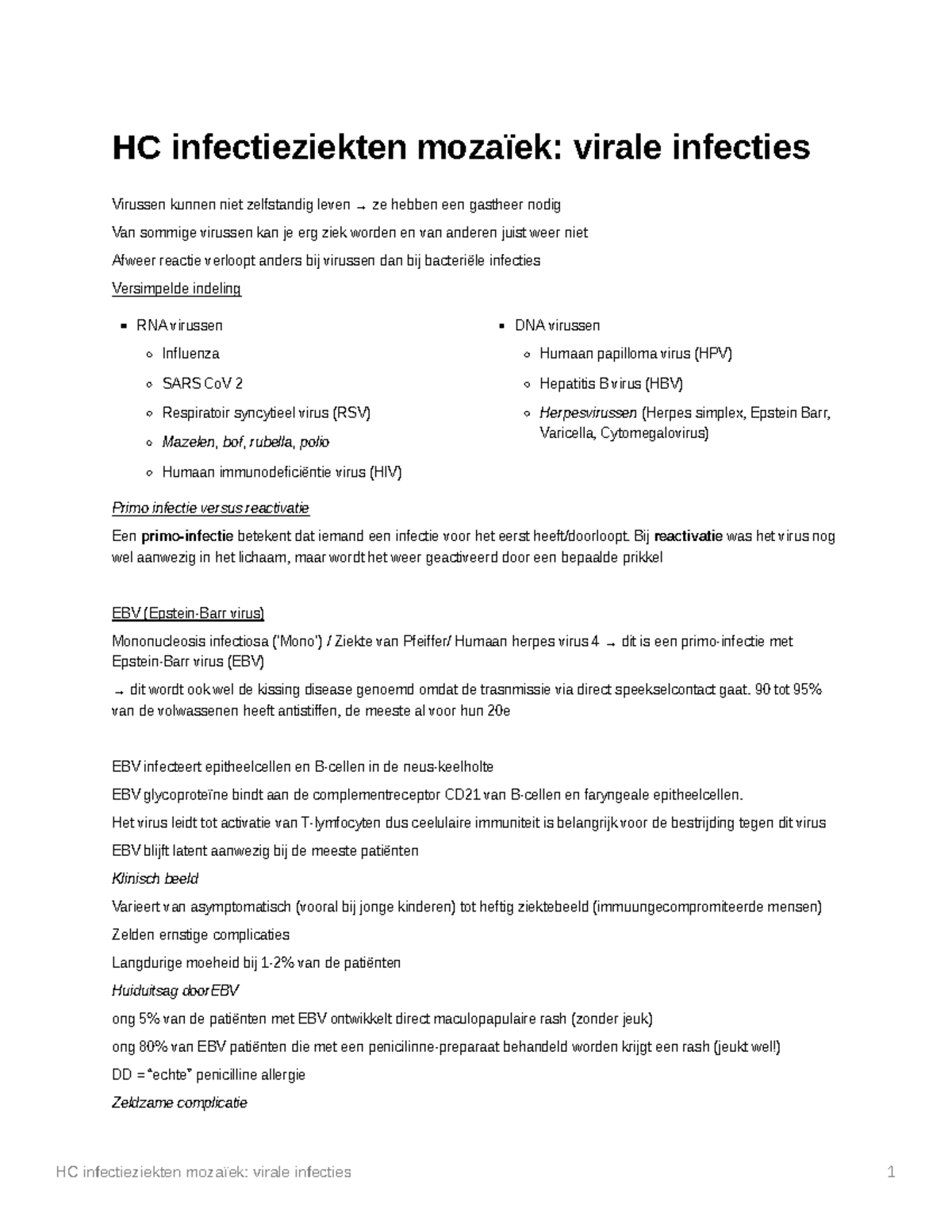 HC infectieziekten mozaek virale infecties - HC infectieziekten mozaïek ...