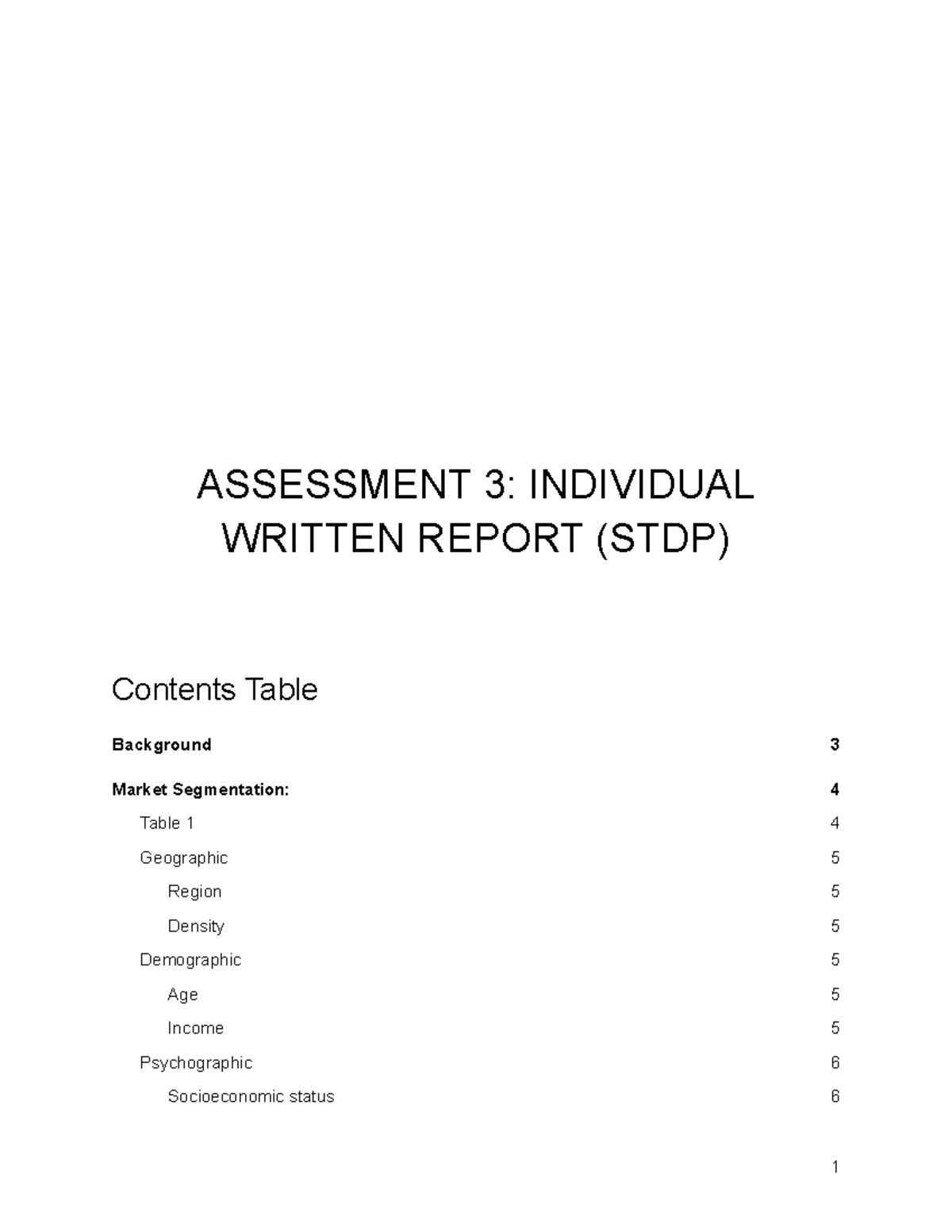 Assessment 3 Individual Written Report (STDP) - MKTG101 - MQ - Studocu