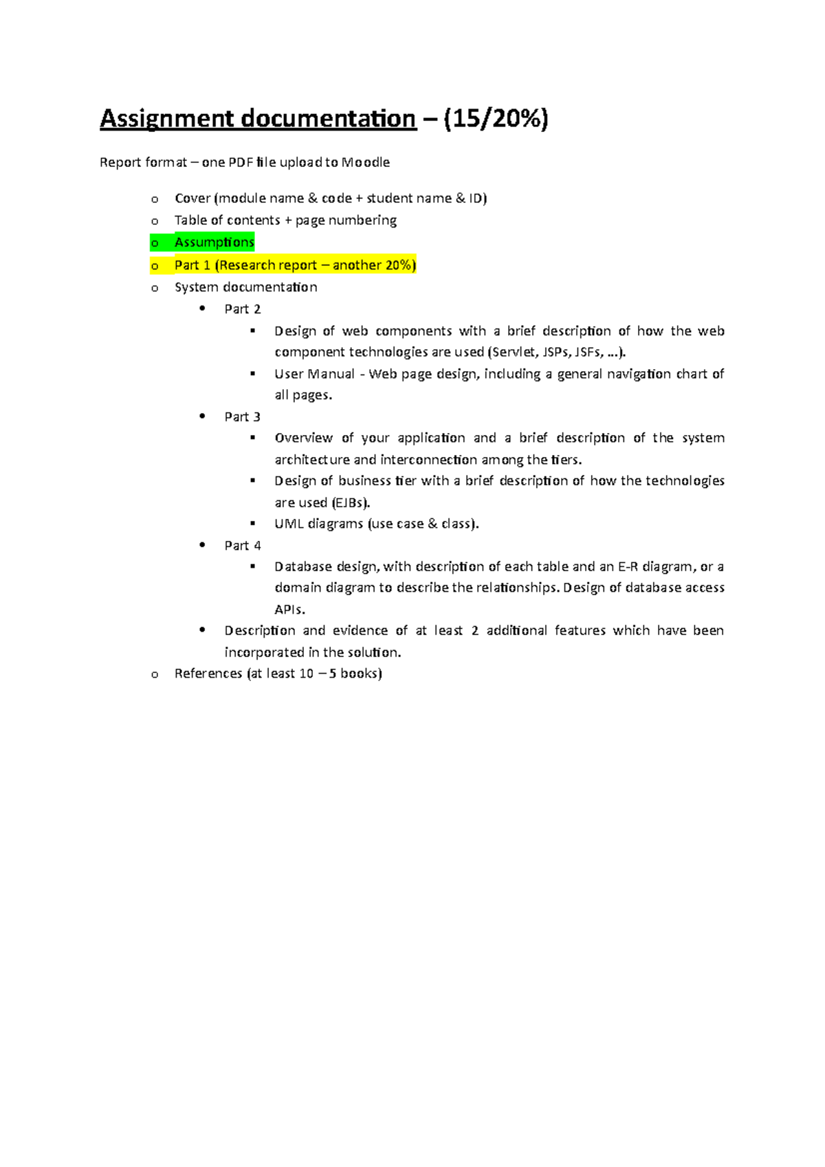 Assignmnet - assumptions - 20211208 - Assignment documentation – (15/20 ...