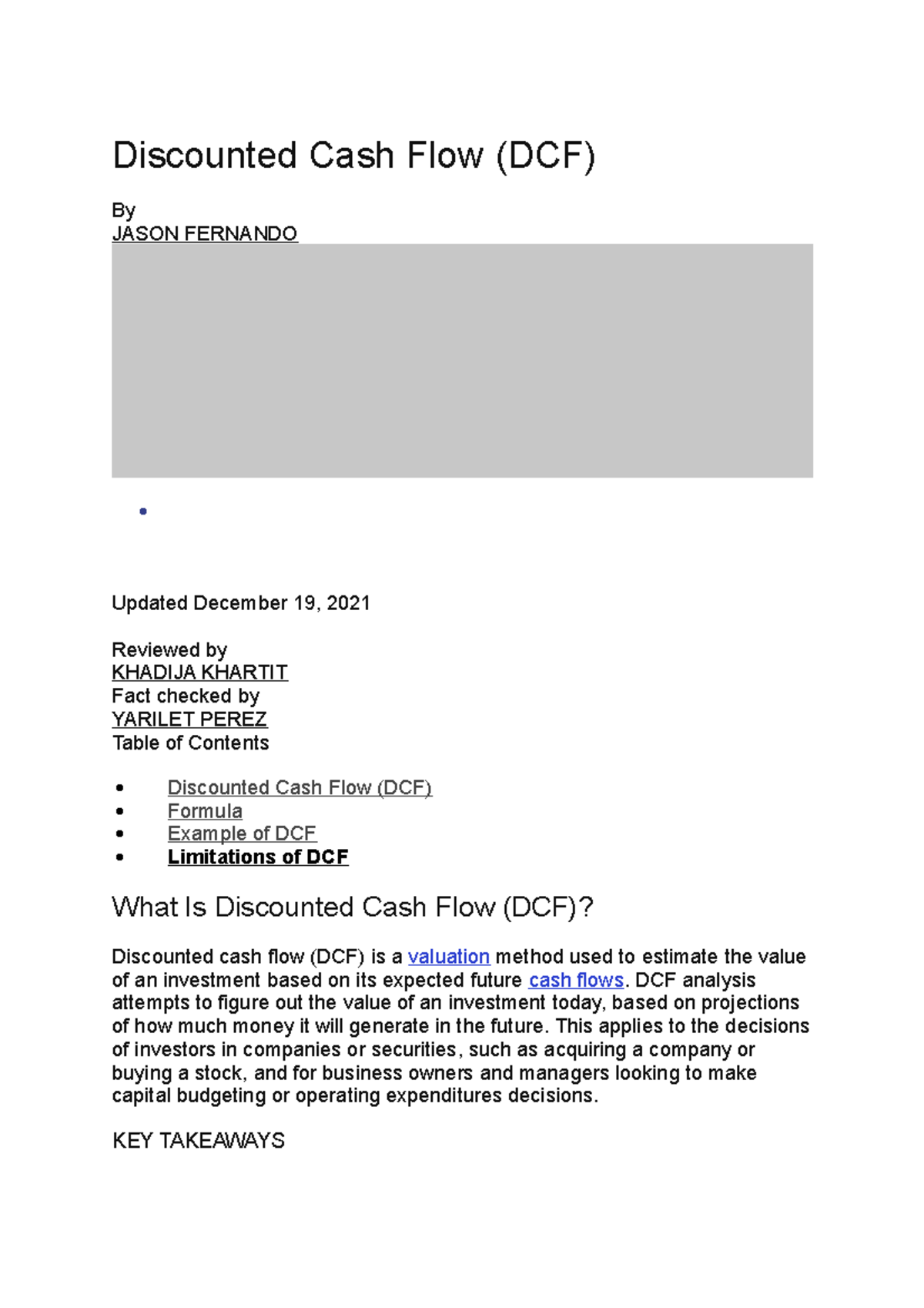 Discounted Cash Flow - notes - Discounted Cash Flow (DCF) By JASON ...