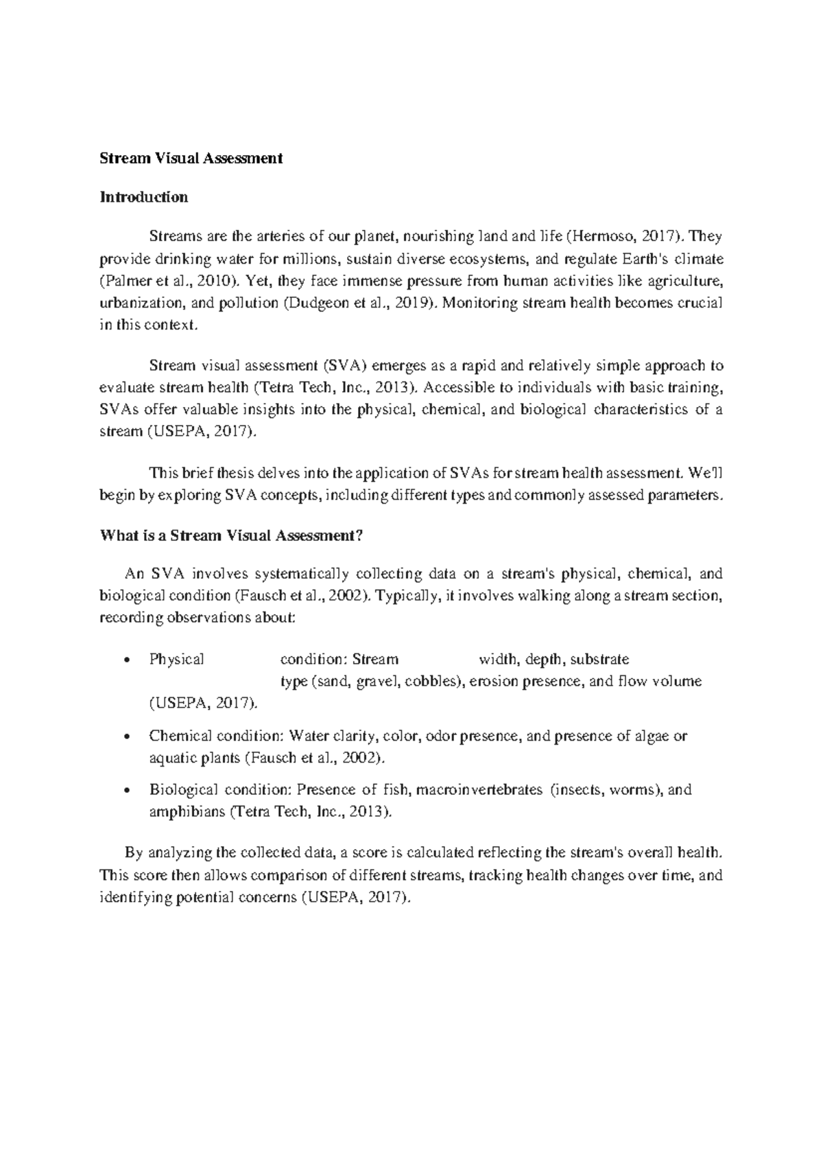 Mangoto Stream-visual-assessment - Stream Visual Assessment ...