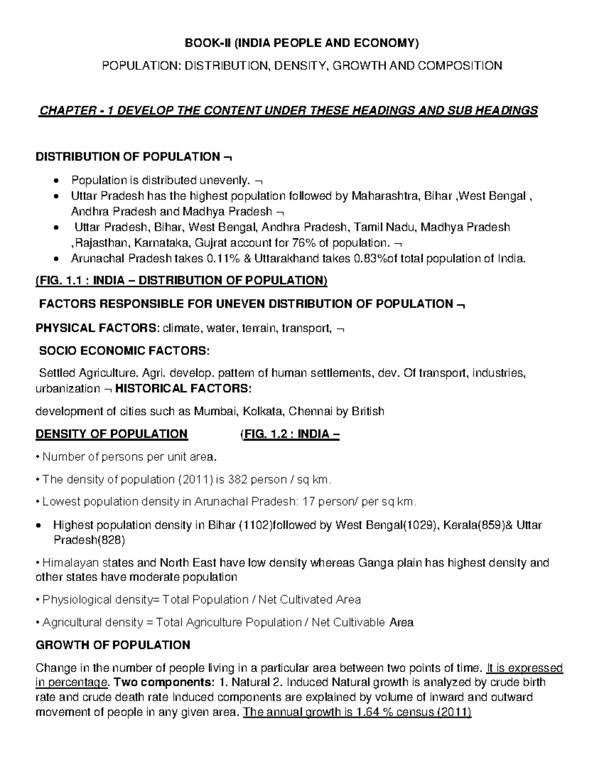 2022 IG CH 1 Population Distribution Density Growth AND Composition ...