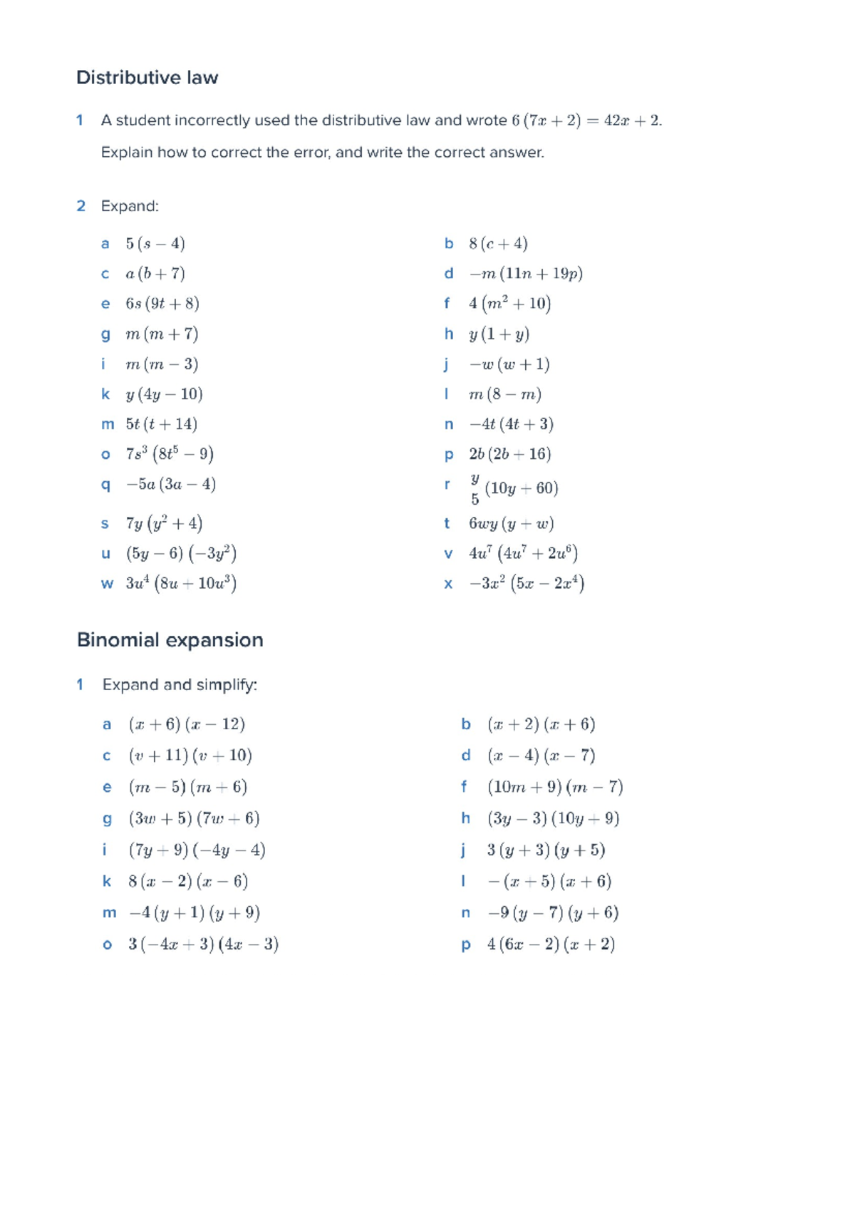 Factorising and expanding brackets - 1012SCG - Studocu