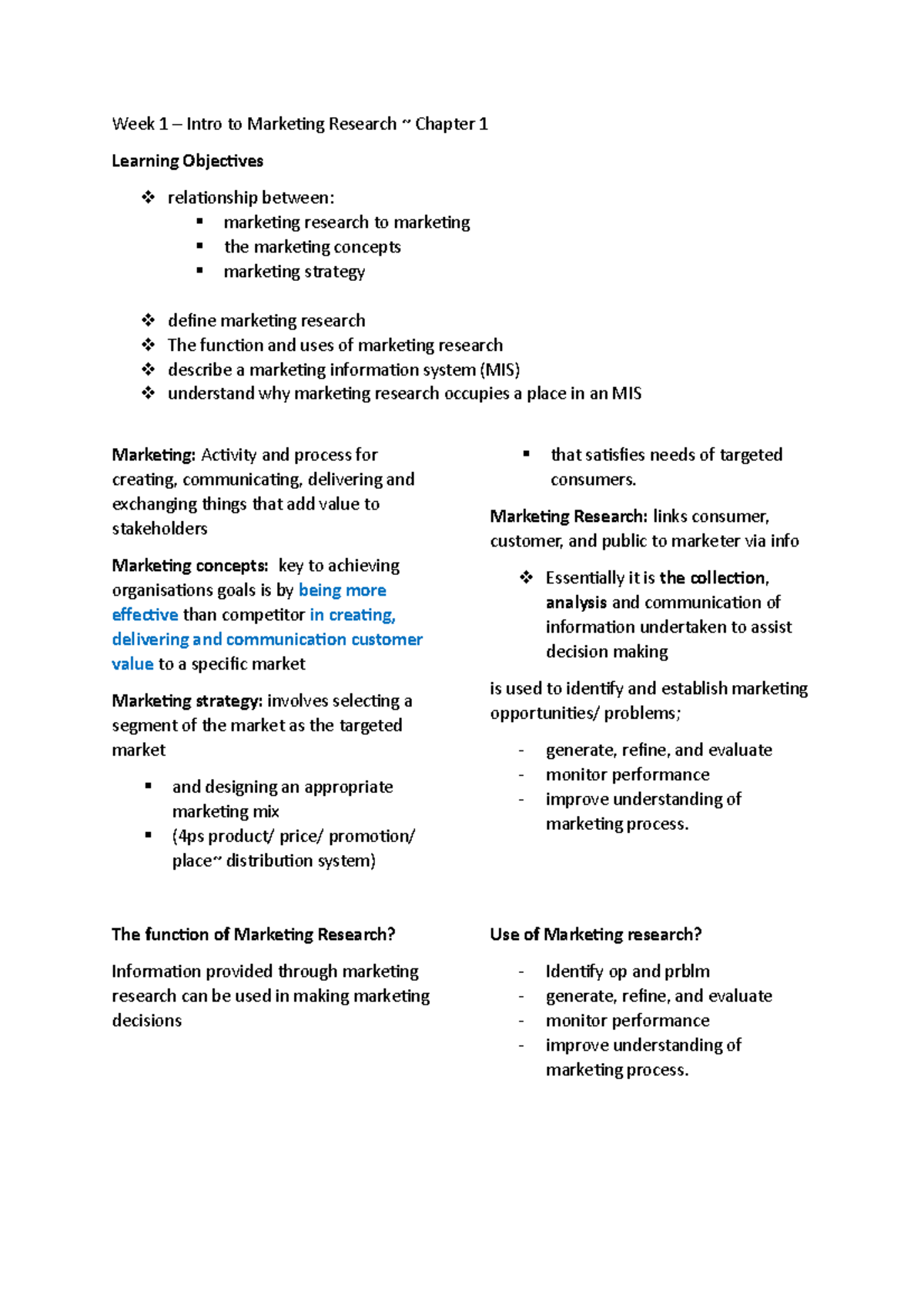 (Lect) Week 1- Introduction to Marketing Research - Week 1 – Intro to ...