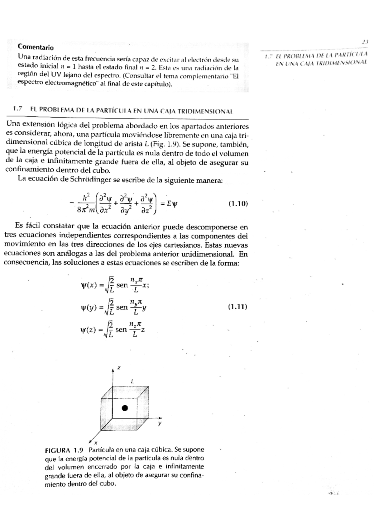 EM - Lectura. Partícula en una caja de potencial 3D - Estructura de la ...