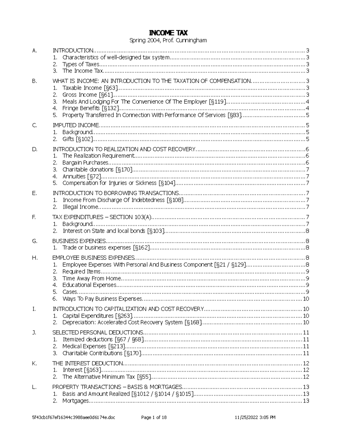 Cunningham s04 - ffffe - INCOME TAX b. Most popular definition is Haig ...