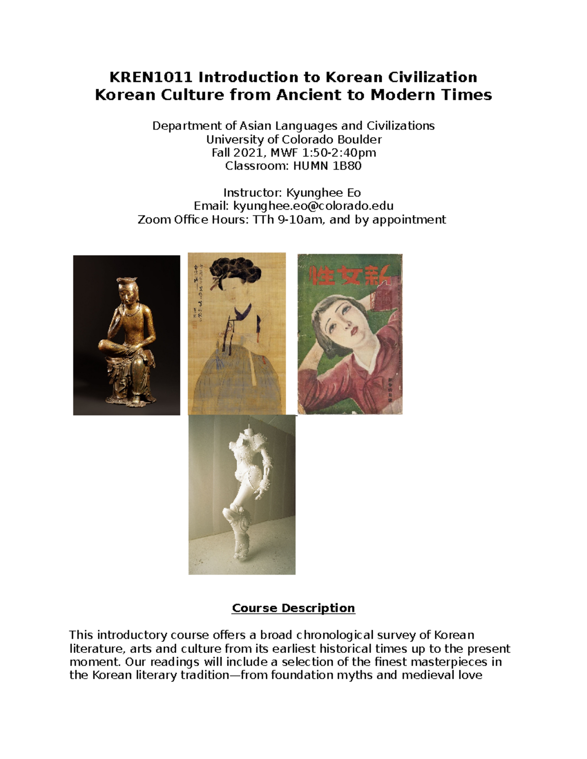 20212 Kor Civ - Eo - Syllabus for KREN 1102 - KREN1011 Introduction to ...