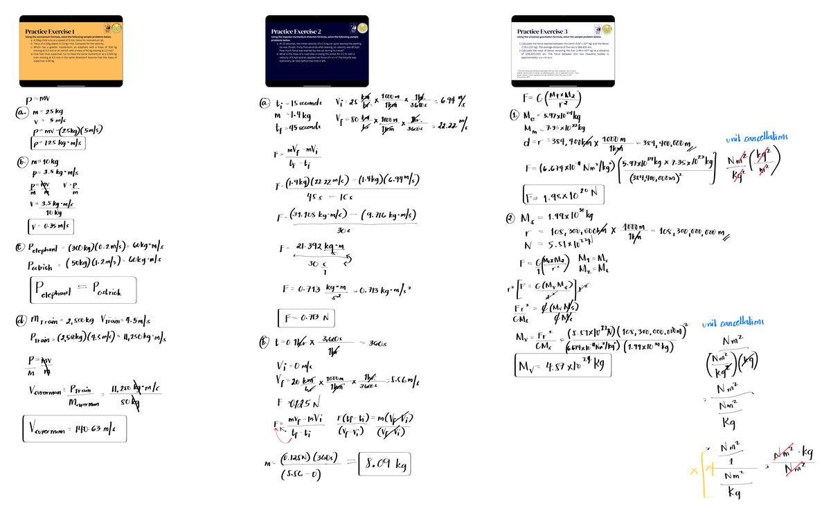 Laws of Motion Sample Problems - Civil Engineering - 0 N 5 x 10^22 N ...
