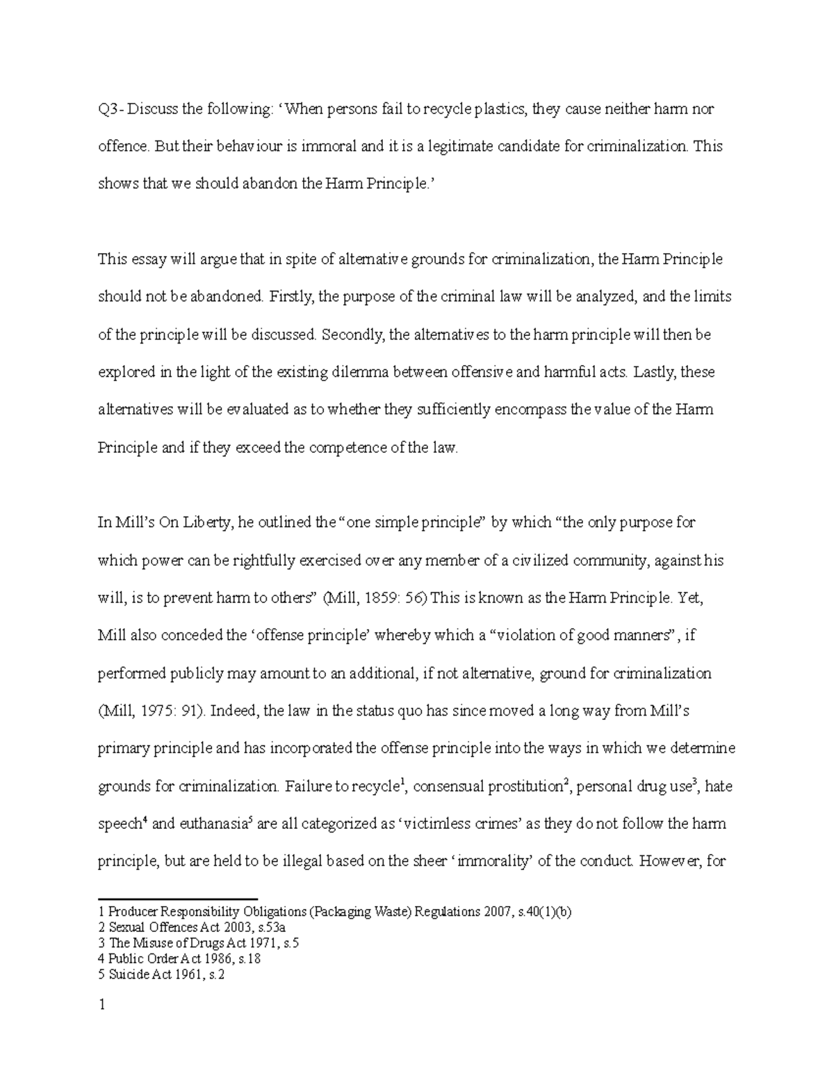 Criminal Formative Sample - 4FFLK903 - KCL - Studocu