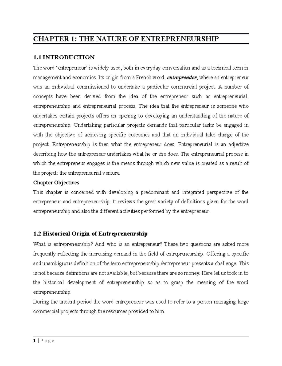 Chapter 1 - try - CHAPTER 1: THE NATURE OF ENTREPRENEURSHIP 1 ...