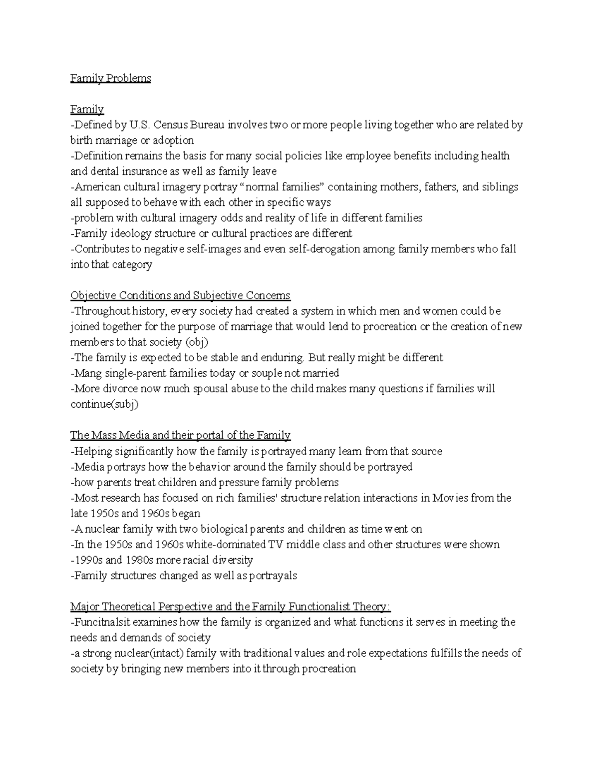 SOC 102C Ch.3 Family Problems - Family Problems Family -Defined by U ...