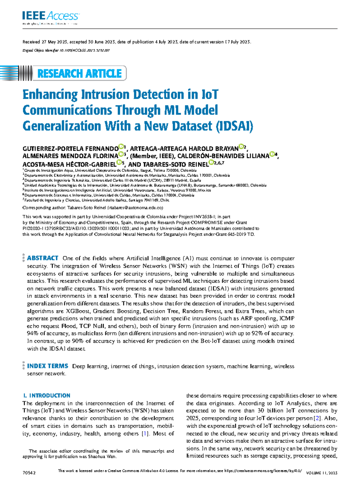 Enhancing Intrusion Detection In Io T Communications Through Ml Model