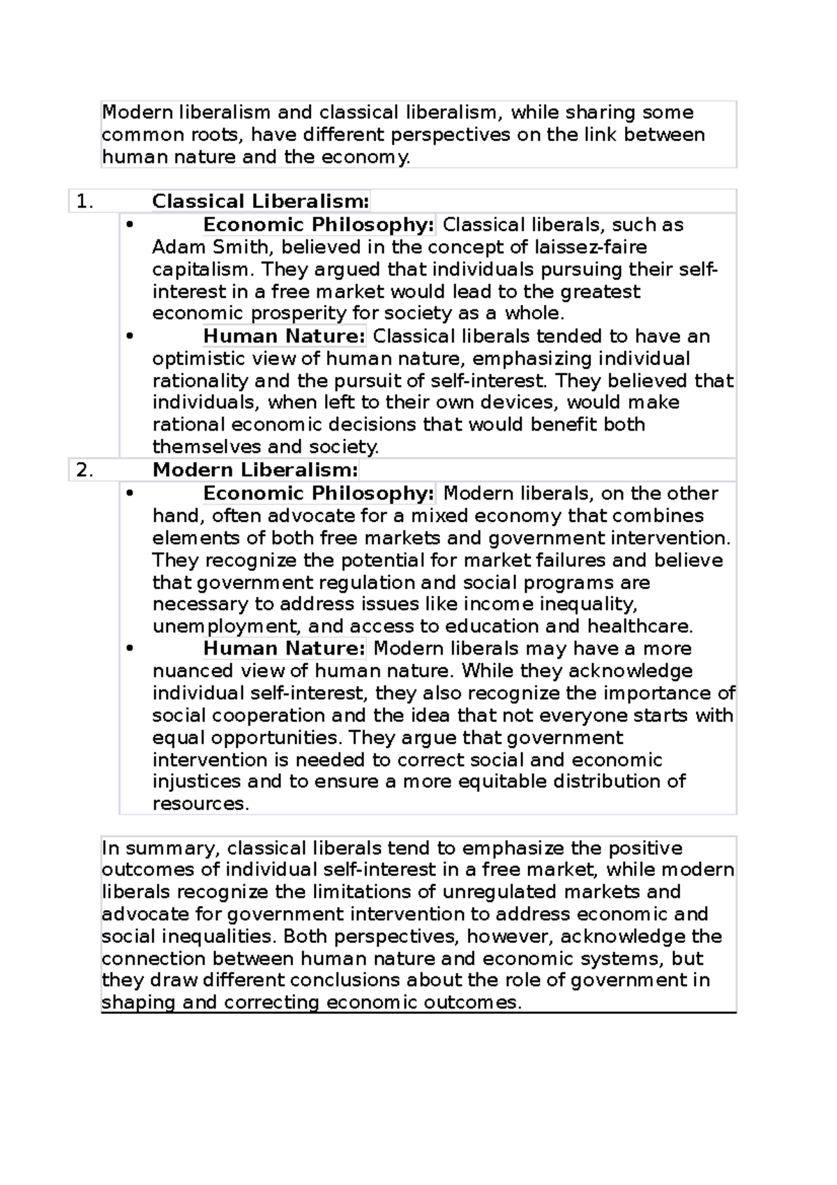 Modern liberalism and classical liberalism - Classical Liberalism ...