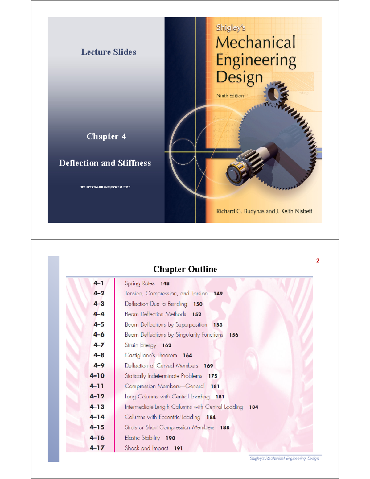 CH4 Short Slides - Chapter 4 Deflection and Stiffness Lecture Slides The McGraw-Hill Companies ...