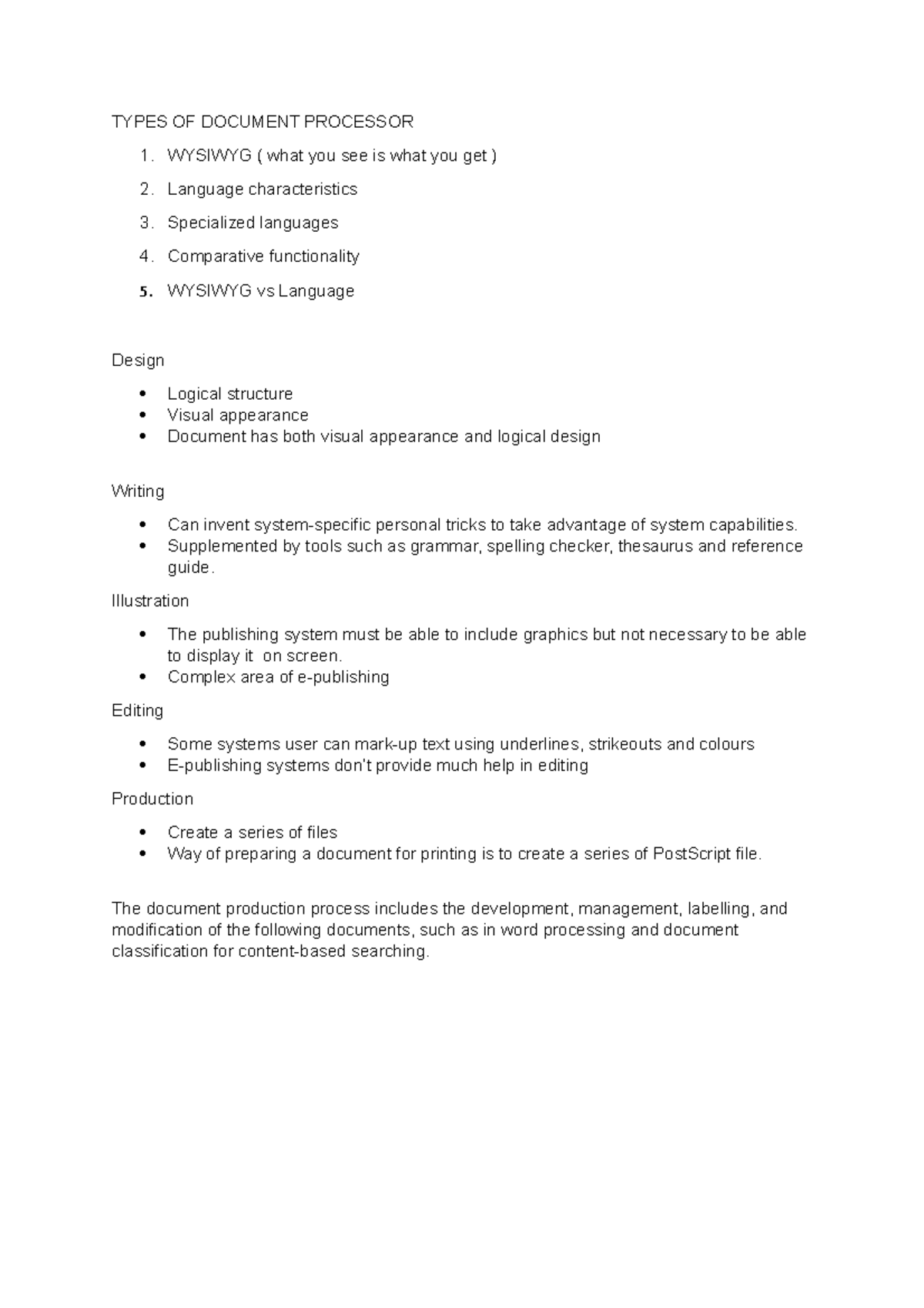 Types OF Document Processor - TYPES OF DOCUMENT PROCESSOR WYSIWYG ...