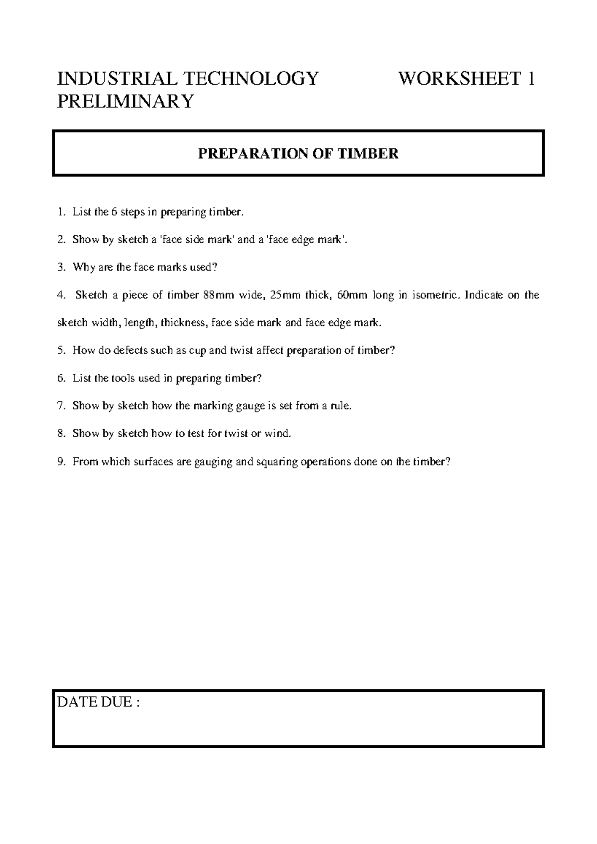1 PREP. OF Timber - hvuvuiviuviyvy - INDUSTRIAL TECHNOLOGY WORKSHEET 1 ...