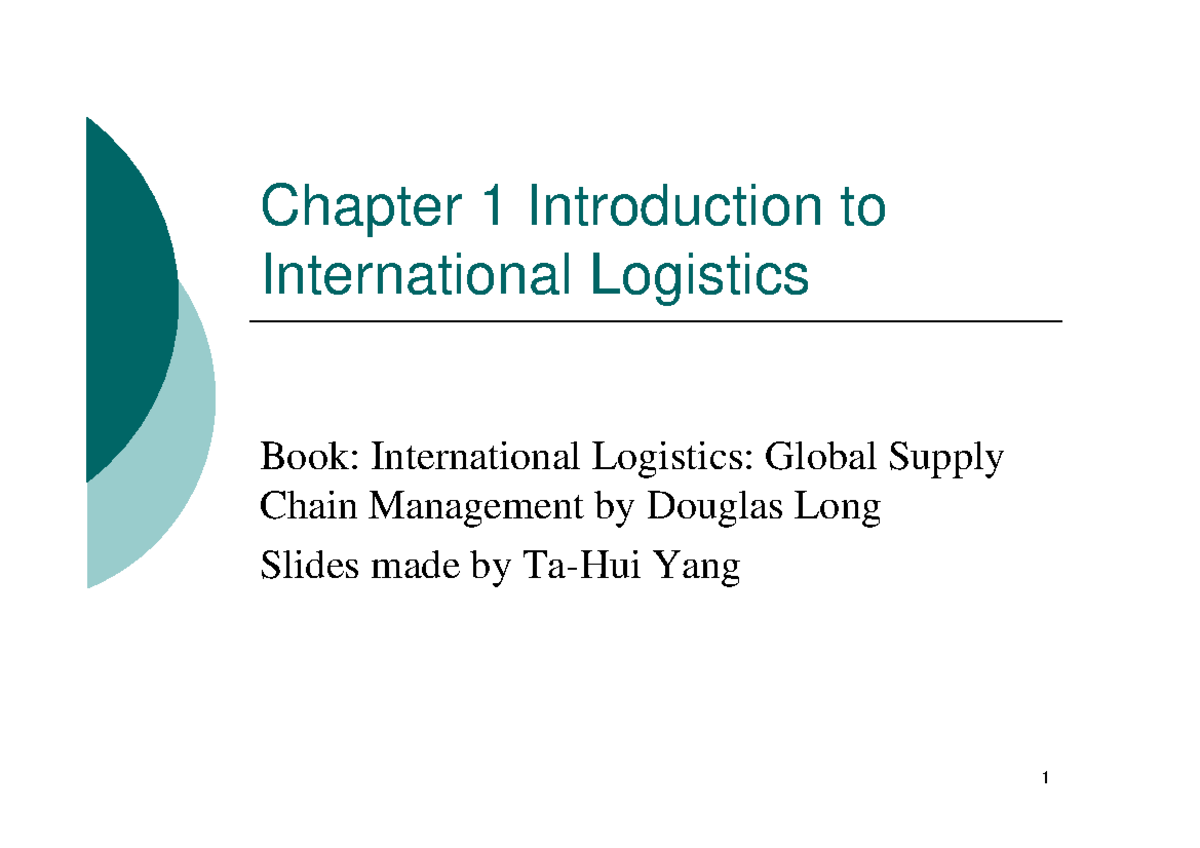 9 - business course notes - Chapter 1 Introduction to International ...