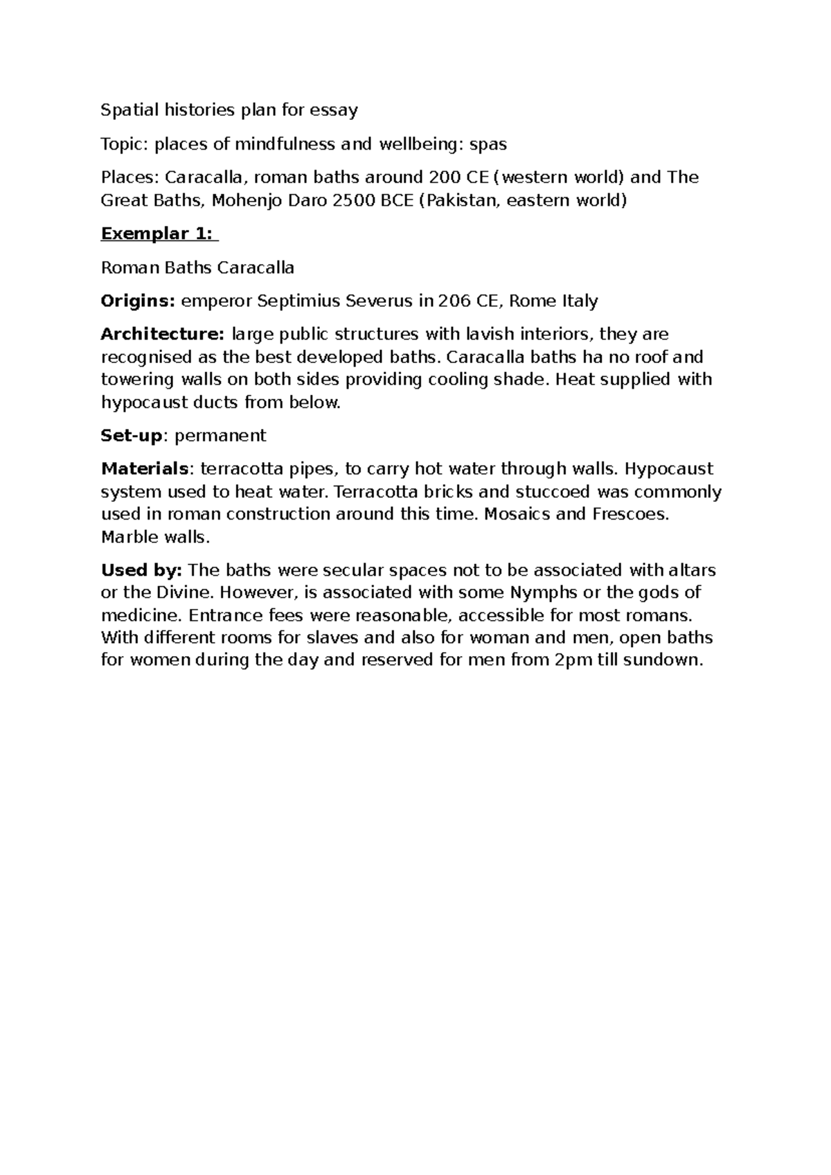 Spatial histories research - Spatial histories plan for essay Topic ...