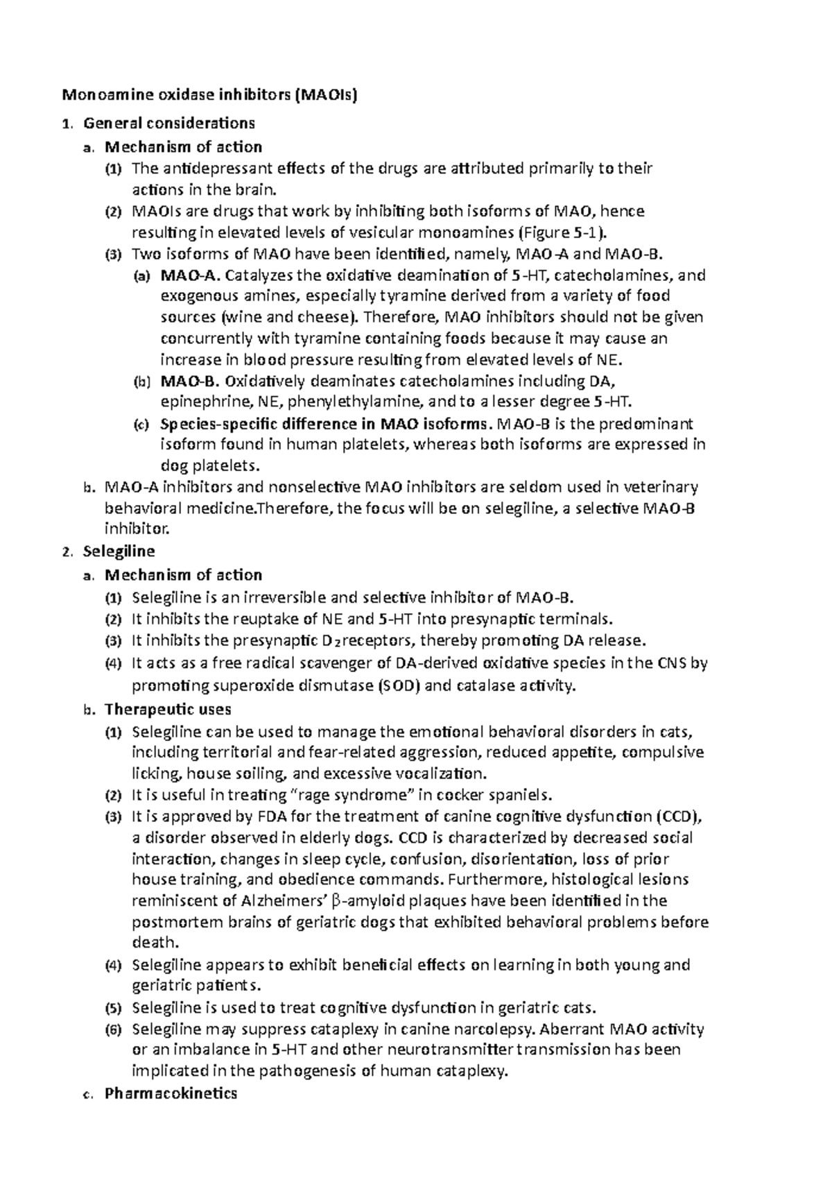 Monoamine oxidase inhibitors (MAOIs) - Monoamine oxidase inhibitors ...