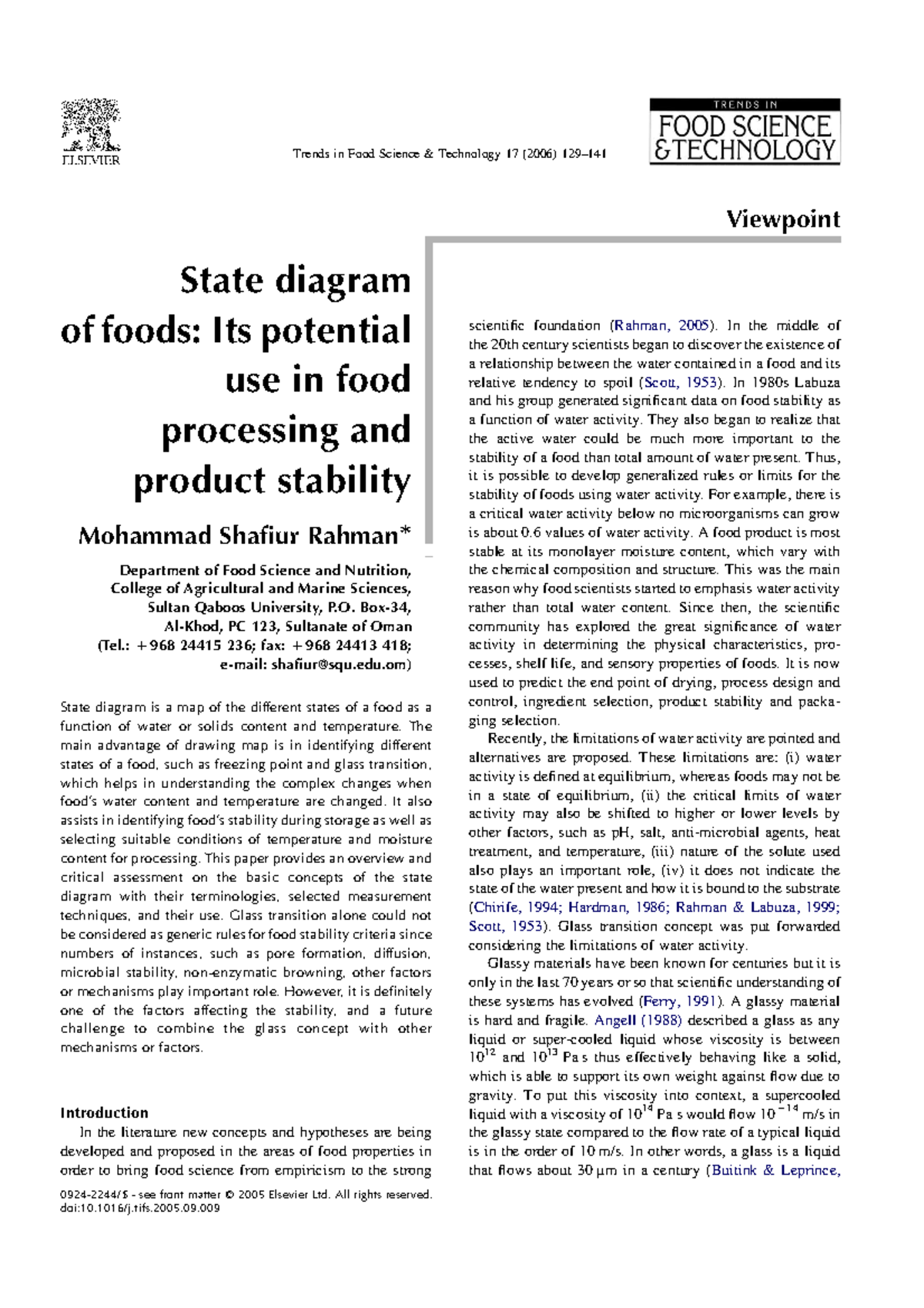 State diagram of foods shafiur - State diagram of foods: Its potential ...
