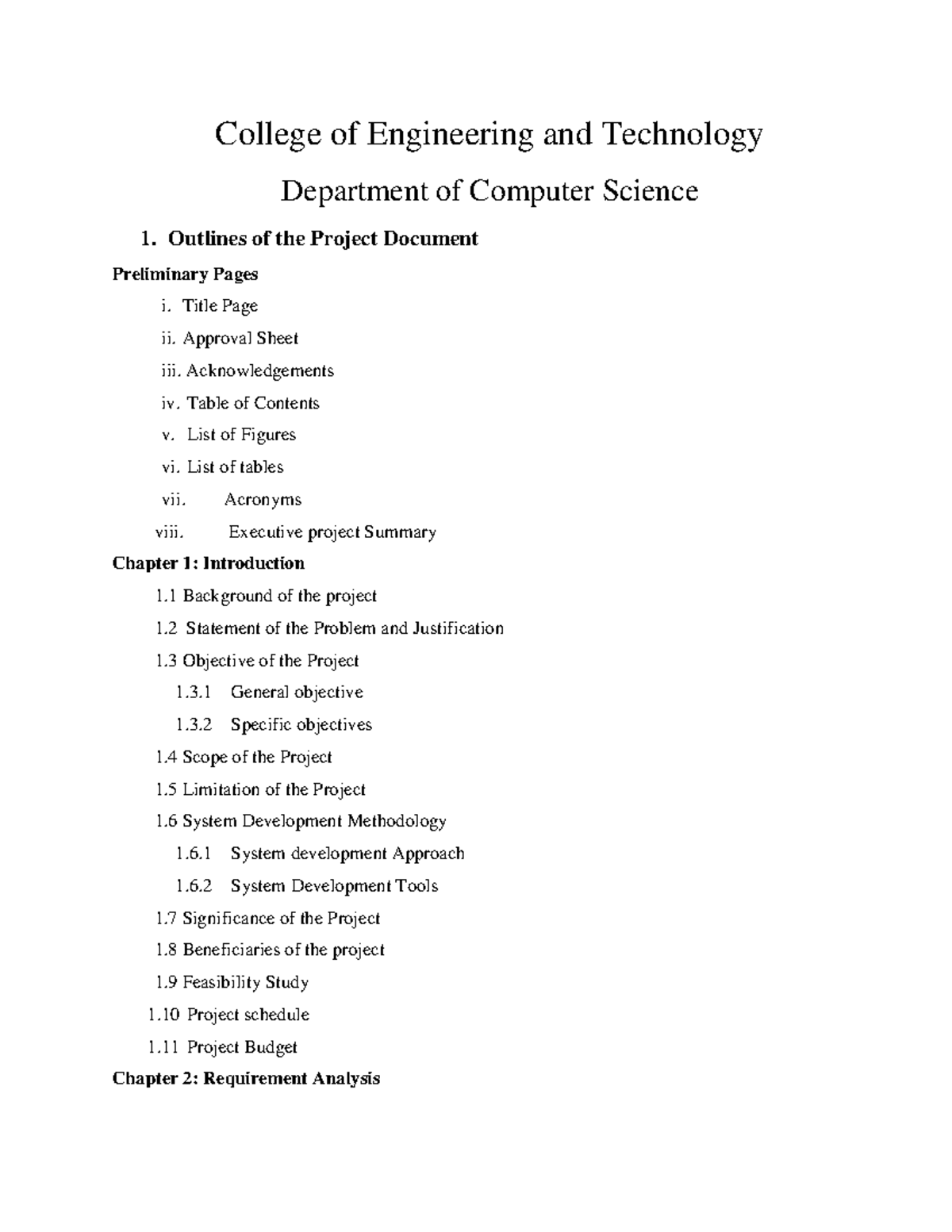 Guide line of the Project Document(Computer Science) - College of ...